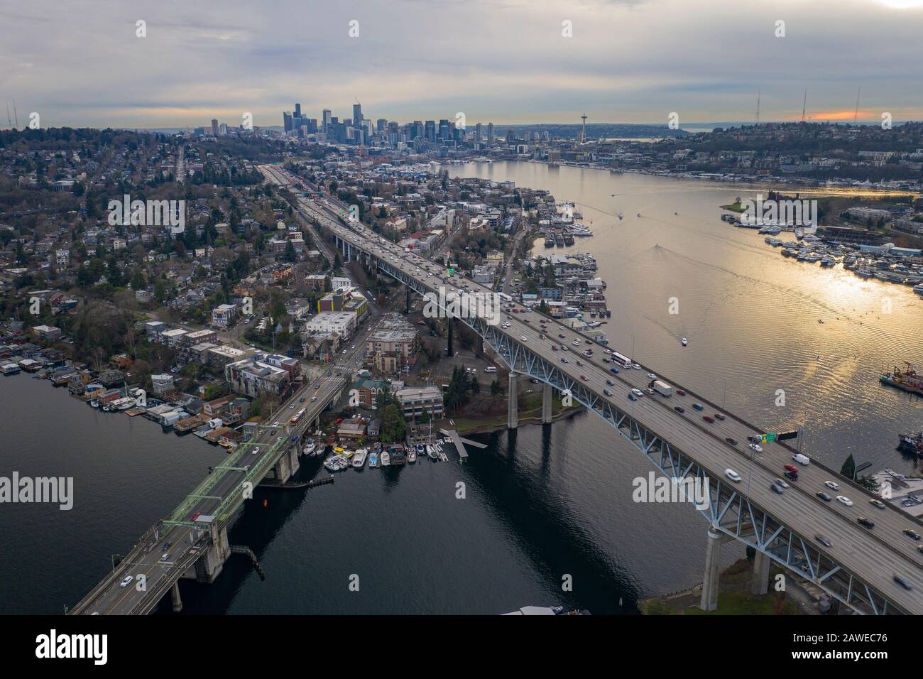Aerial footage town busy road hi-res stock photography and images - Alamy