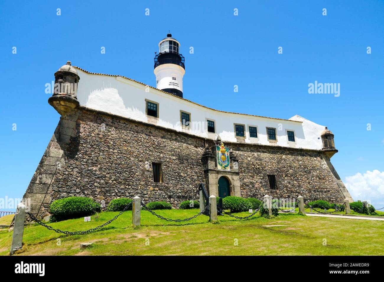 Farol da Barra, Barra Lighthouse, in Salvador, Bahia, Brazil. The ...