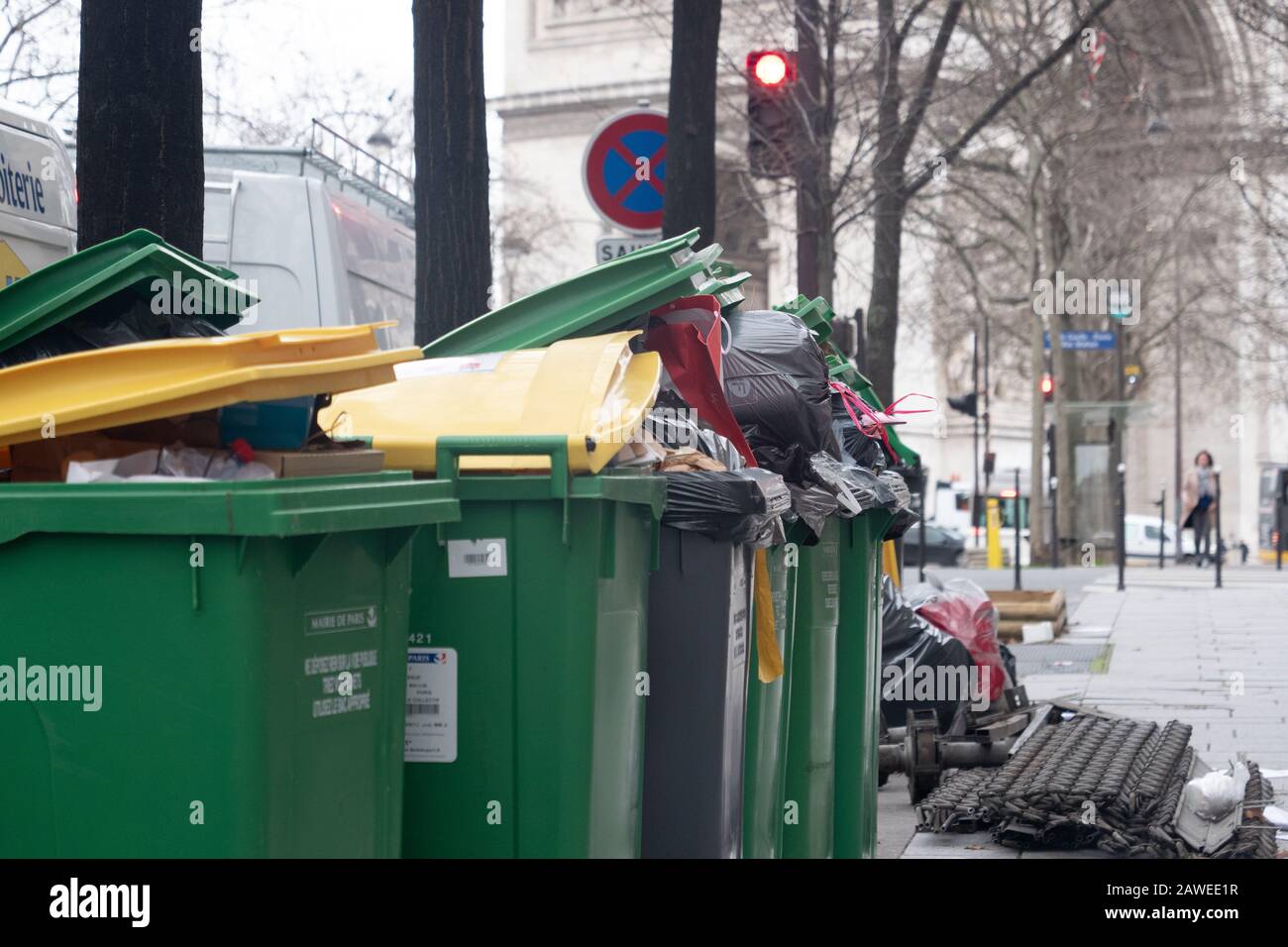 Paris, 4 February 2020. Accumulation of garbage in Paris after the ...