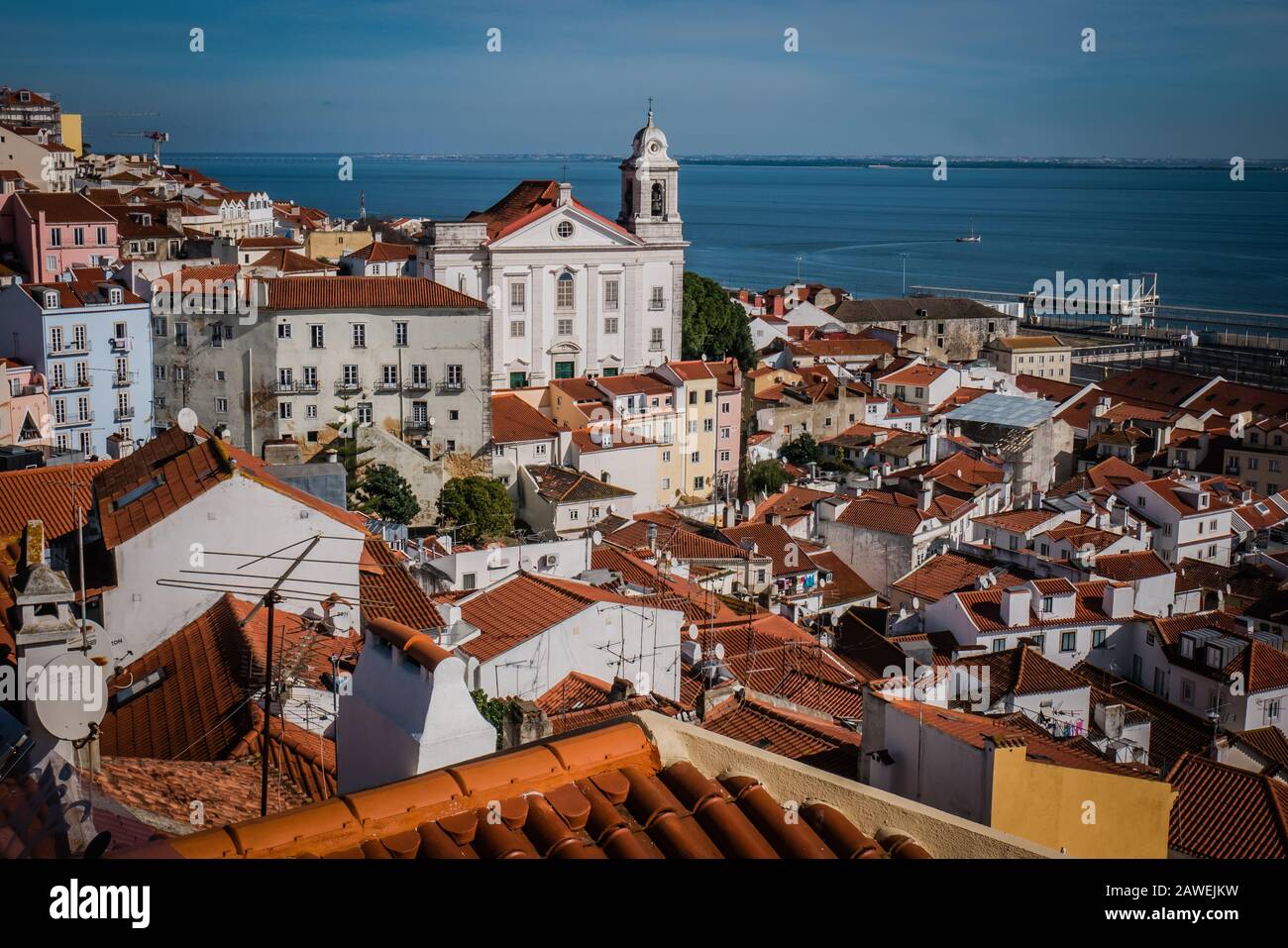 Miradouro das Portas do Sol is popular and scenic plaza in Alfama area ...