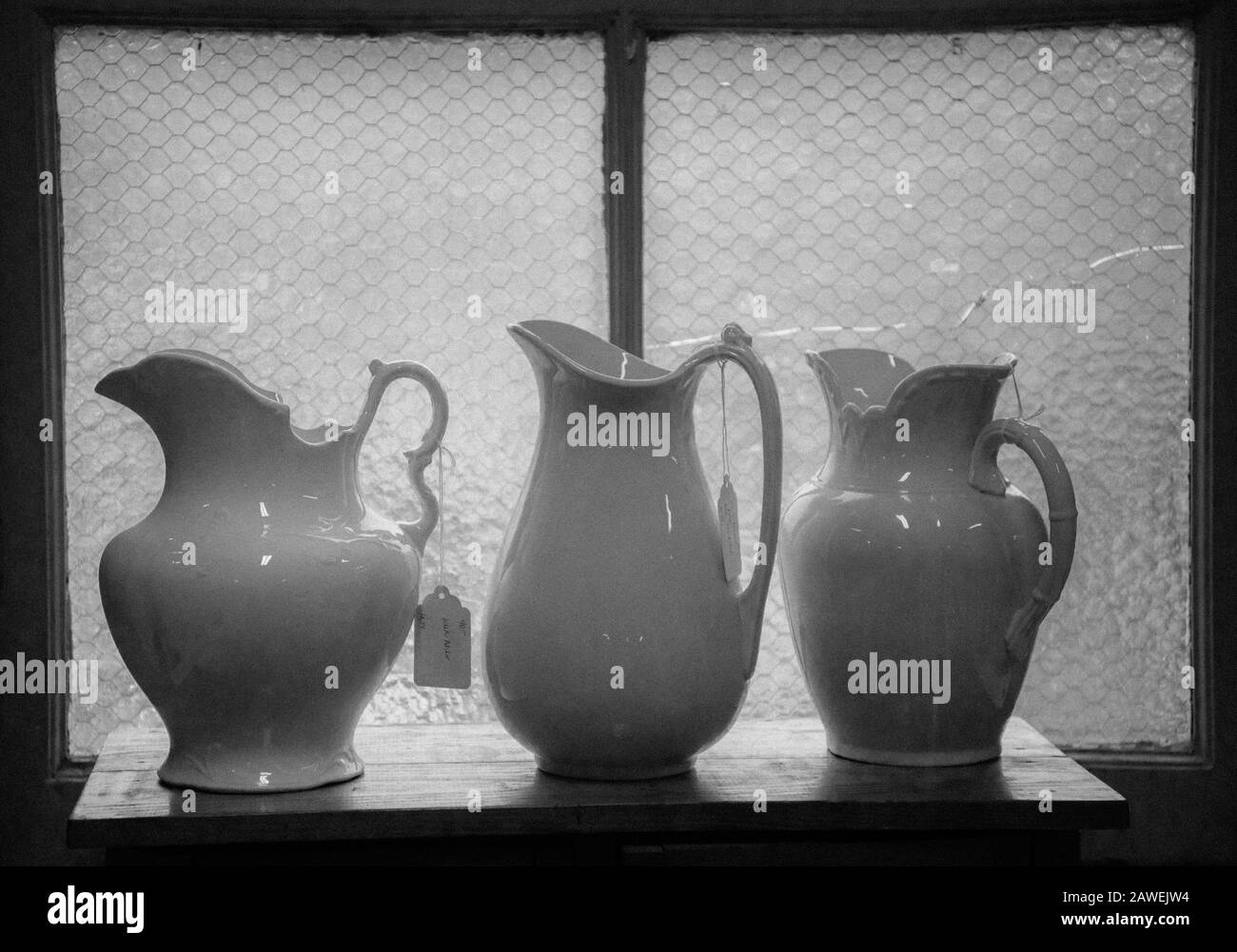 Antique Pitchers in Black and White Stock Photo - Alamy