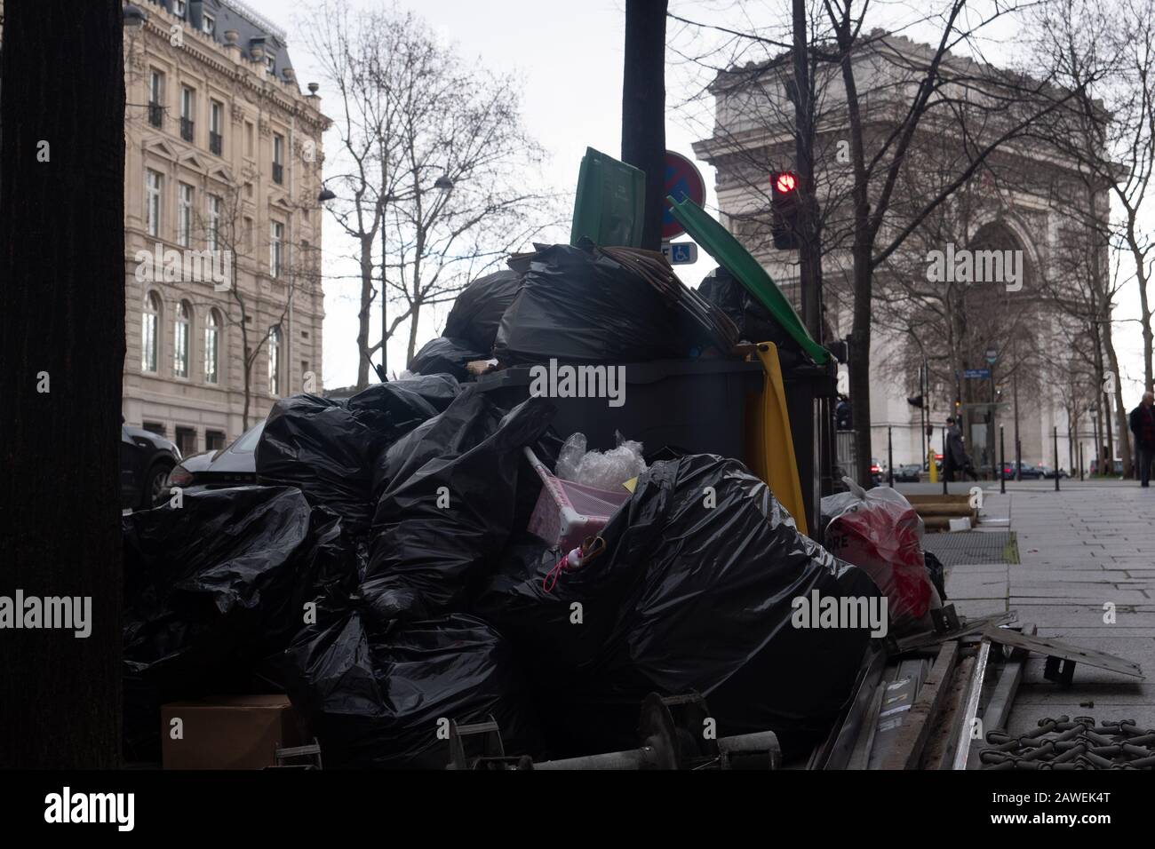 Paris, 4 February 2020. Accumulation of garbage in Paris after the ...