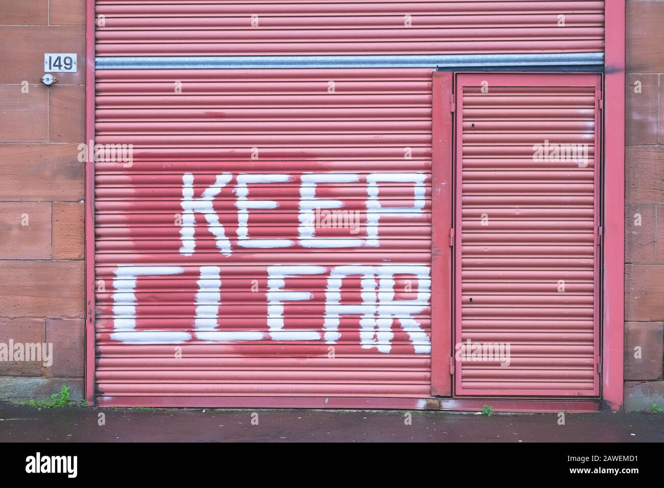 Roller shutter door sign hi-res stock photography and images - Alamy