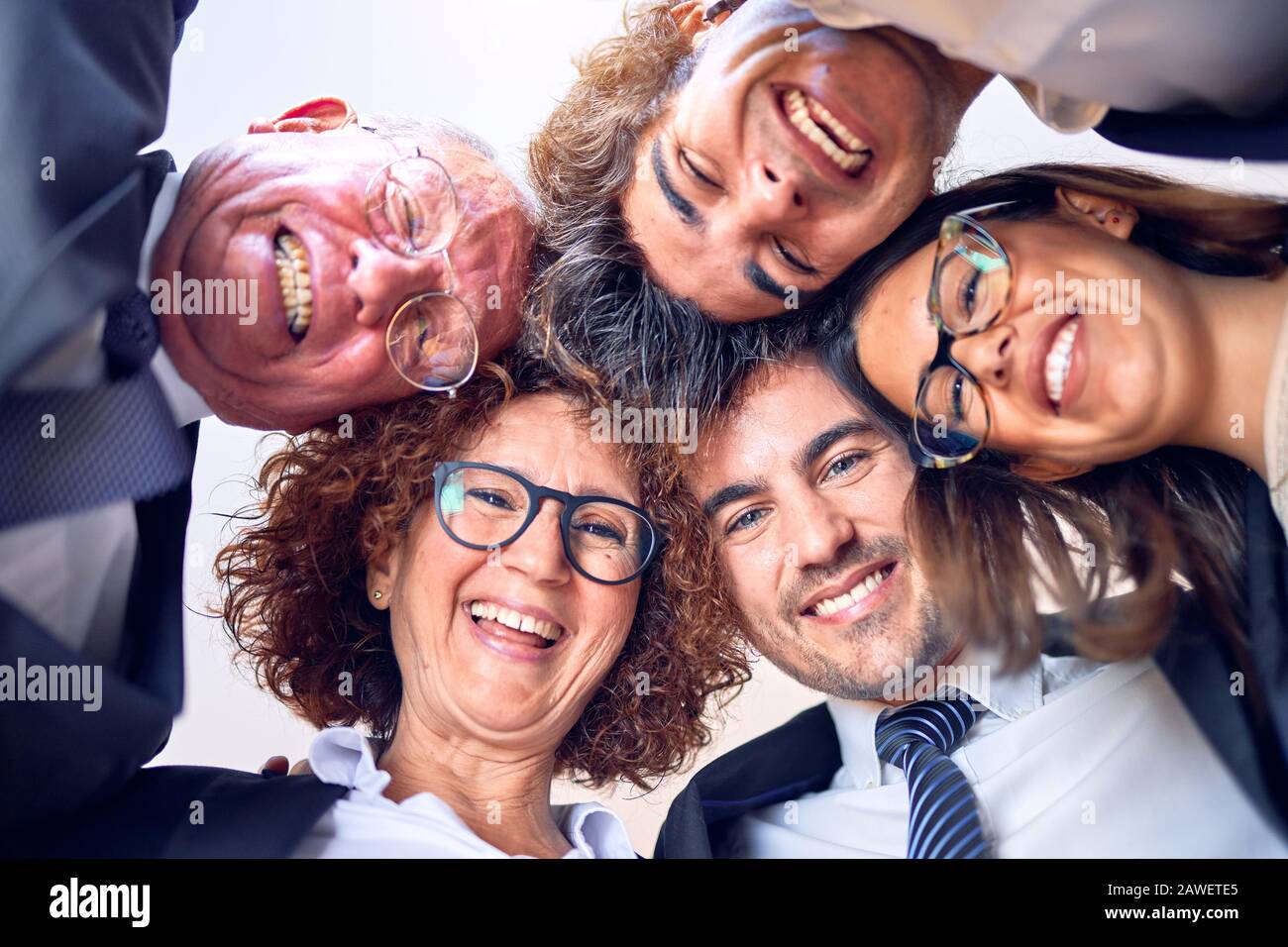 Group of business workers smiling happy and confident. Standing with ...