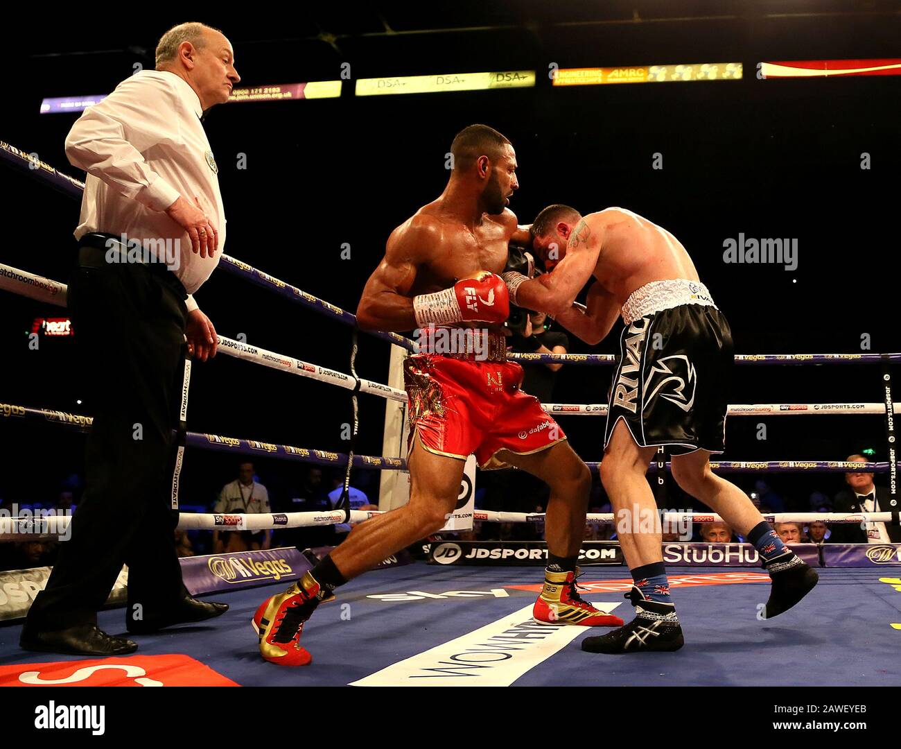 Kell Brook (left) fights Mark DeLuca in the vacant WBO Intercontinental ...