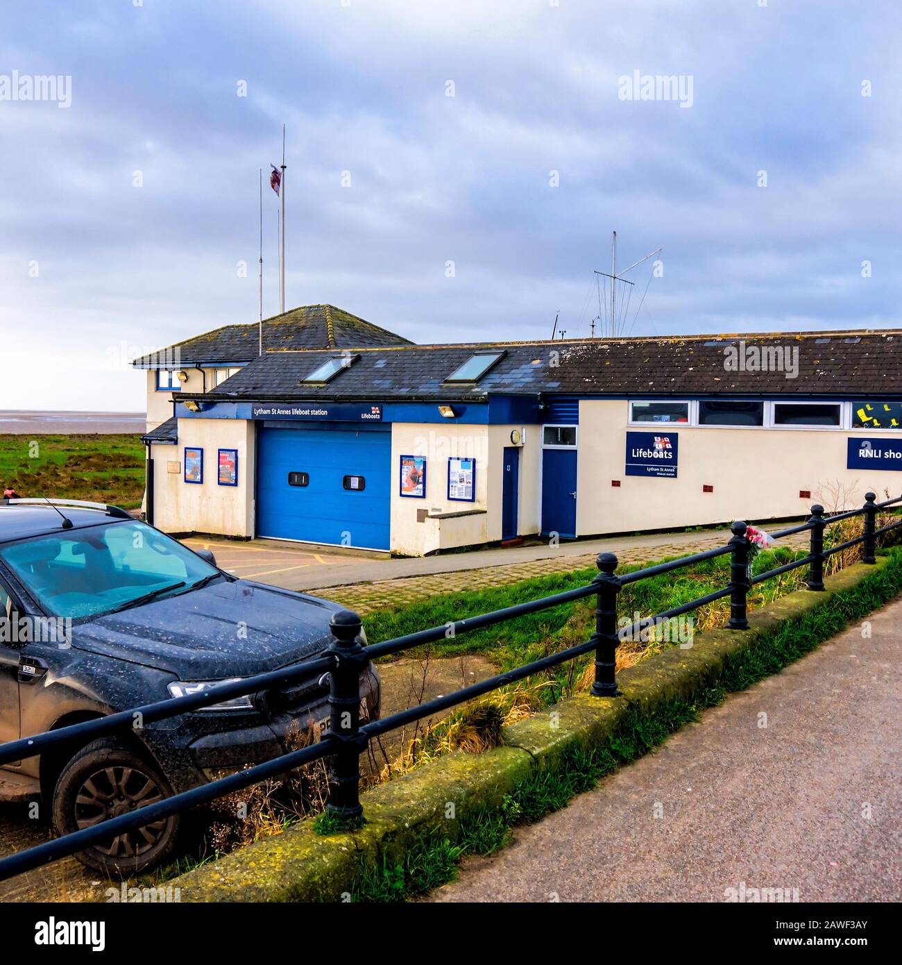 The RNLI lifeboat station at Lytham in the estuary of the River Ribble ...