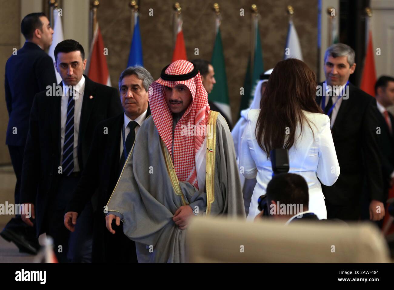 Amman, Jordan. 8th Feb, 2020. Kuwaiti National Assembly Speaker Marzouq ...