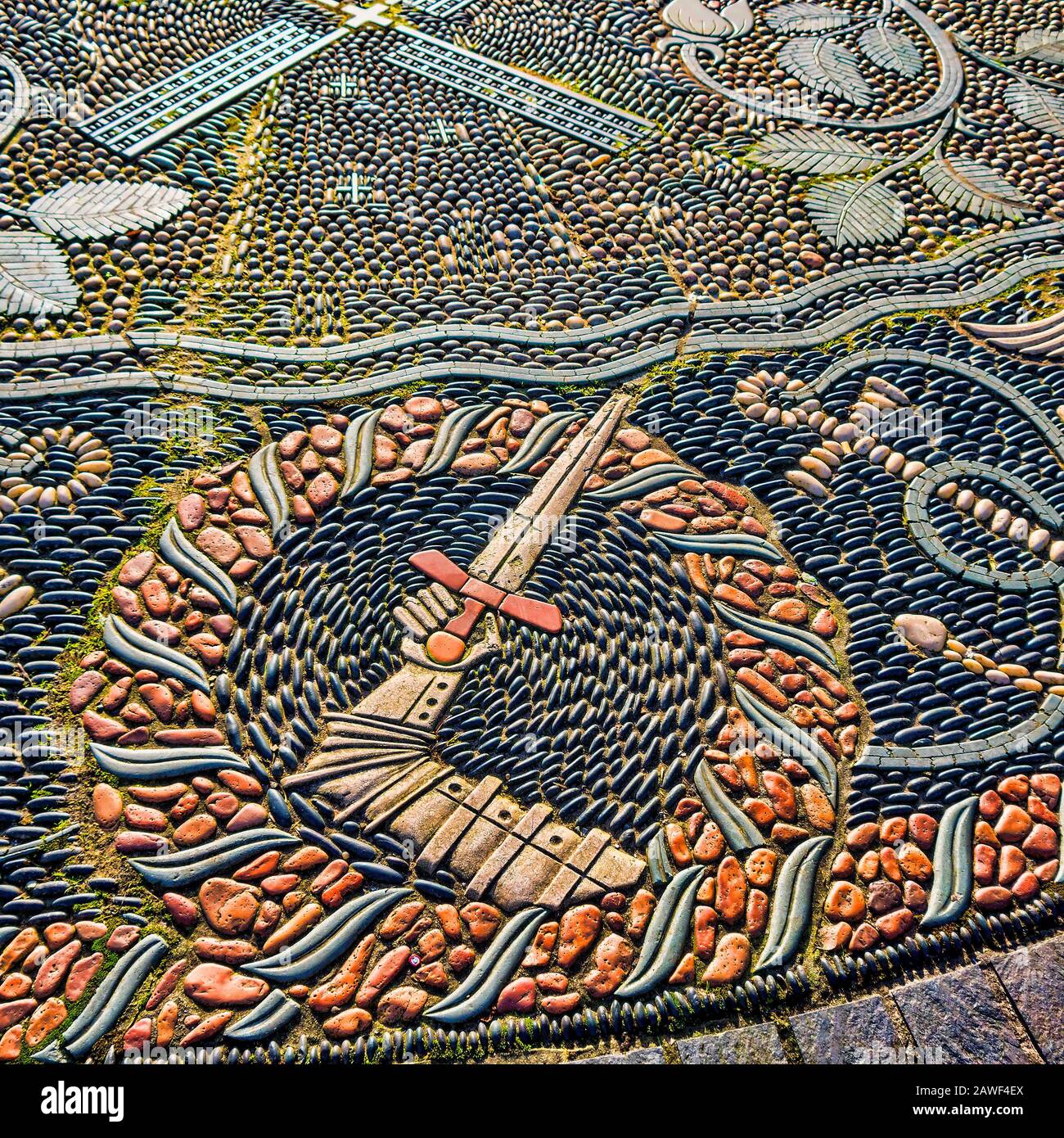 Mosaic representing the achievements of Lytham in Lancashire in Clifton ...
