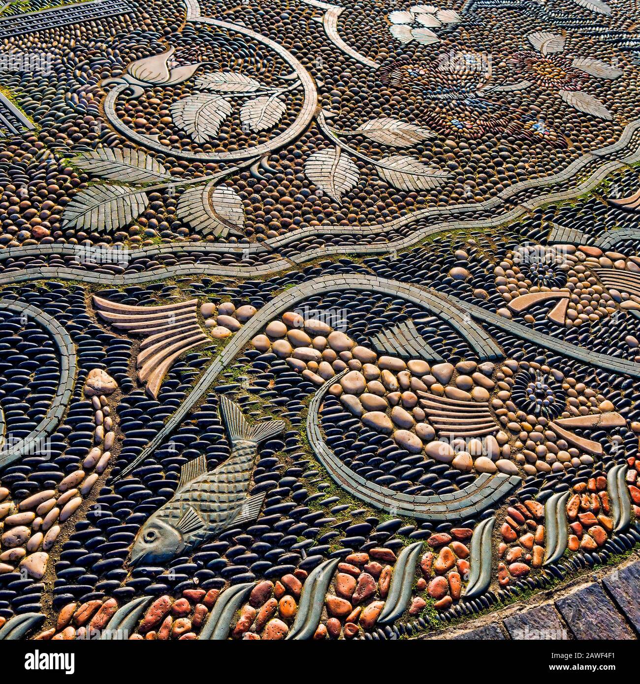 Mosaic representing the achievements of Lytham in Lancashire in Clifton ...