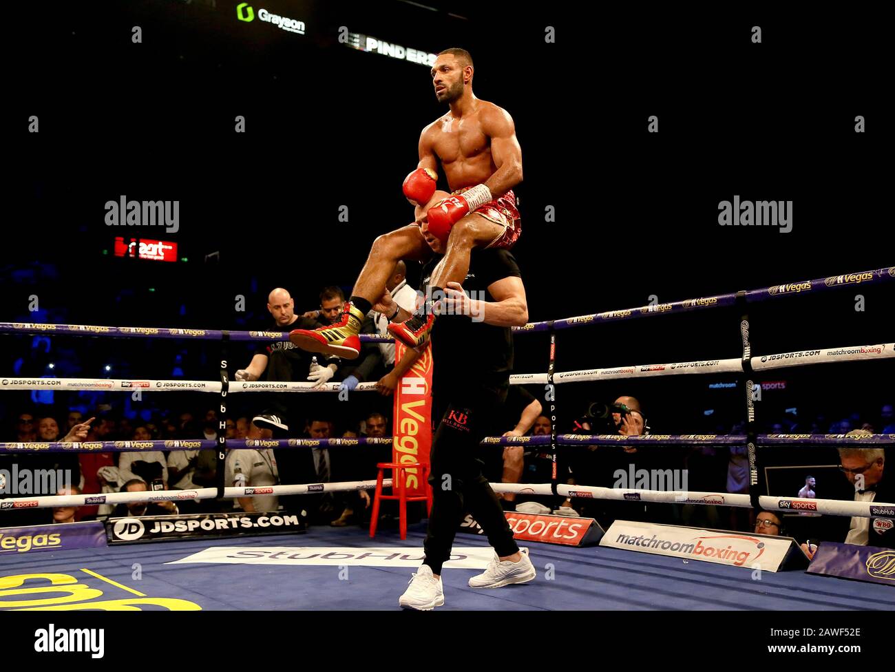 Kell Brook celebrates victory over Mark DeLuca in the vacant WBO ...