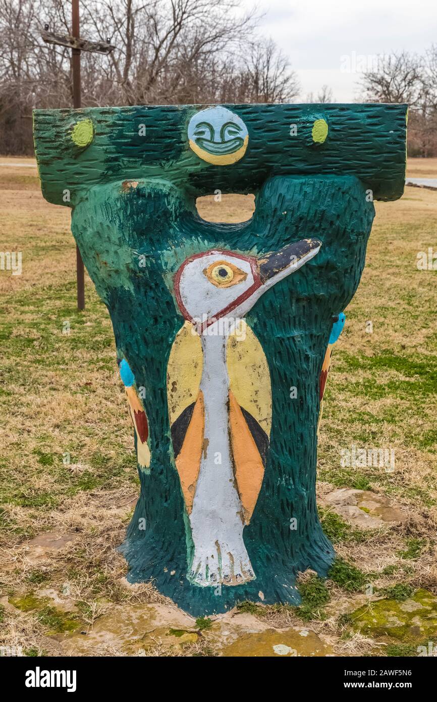 Ed Galloway's Totem Pole Park, filled with folk art totems with an ...