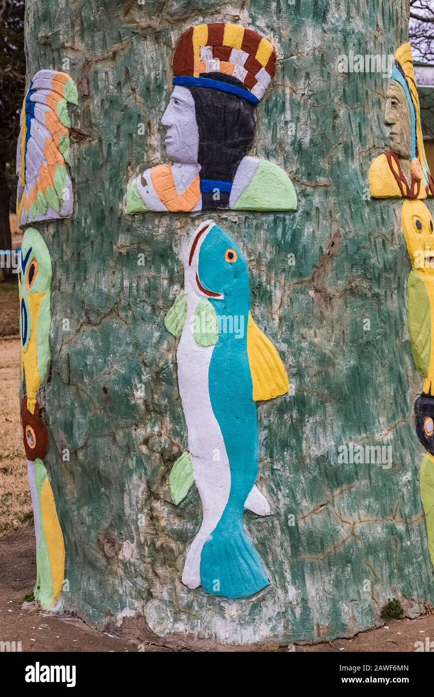 Ed Galloway's Totem Pole Park, filled with folk art totems with an ...