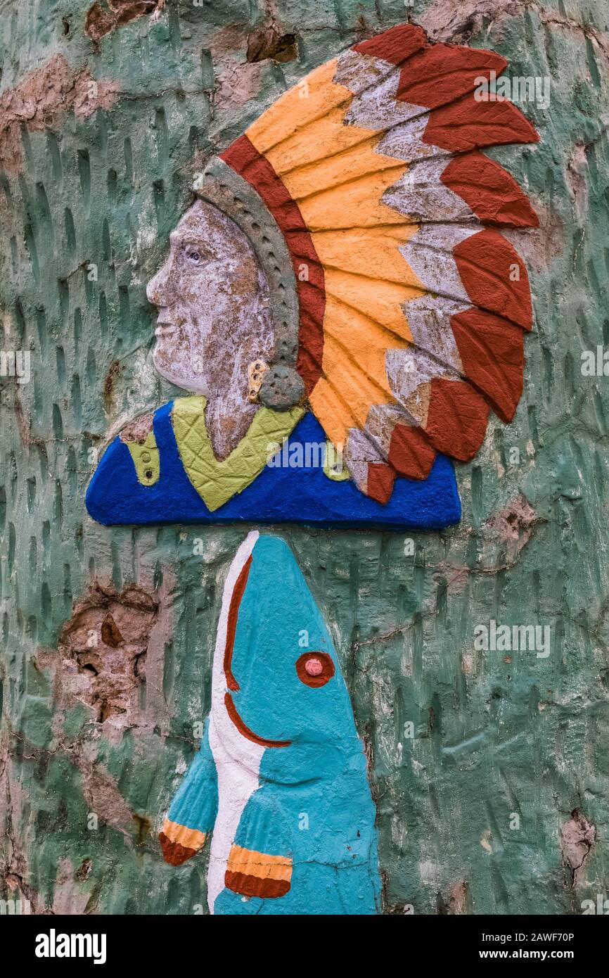 Ed Galloway's Totem Pole Park, filled with folk art totems with an ...