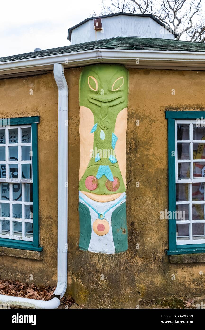 Ed Galloway's Totem Pole Park, filled with folk art totems with an ...