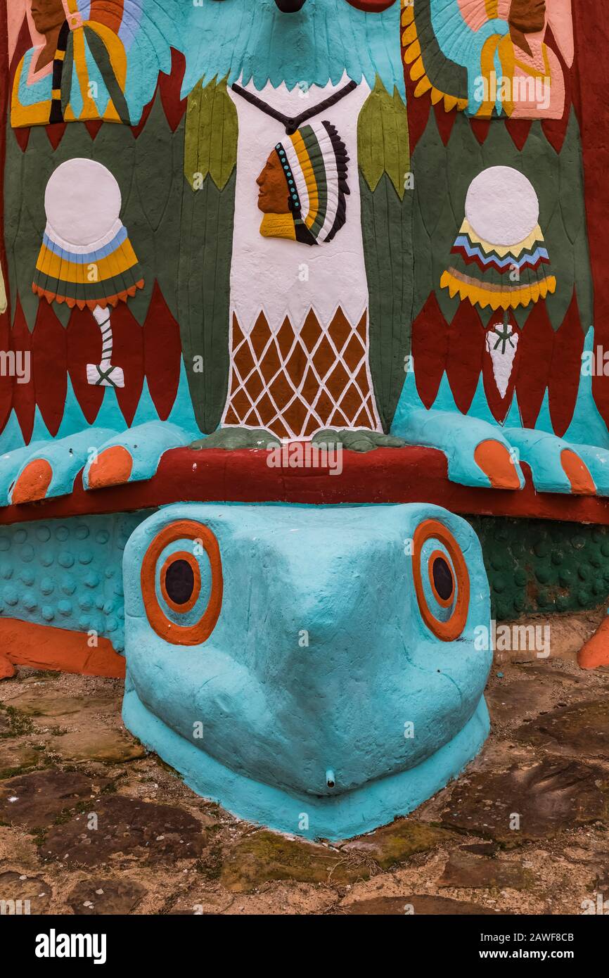 Ed Galloway's Totem Pole Park, filled with folk art totems with an ...