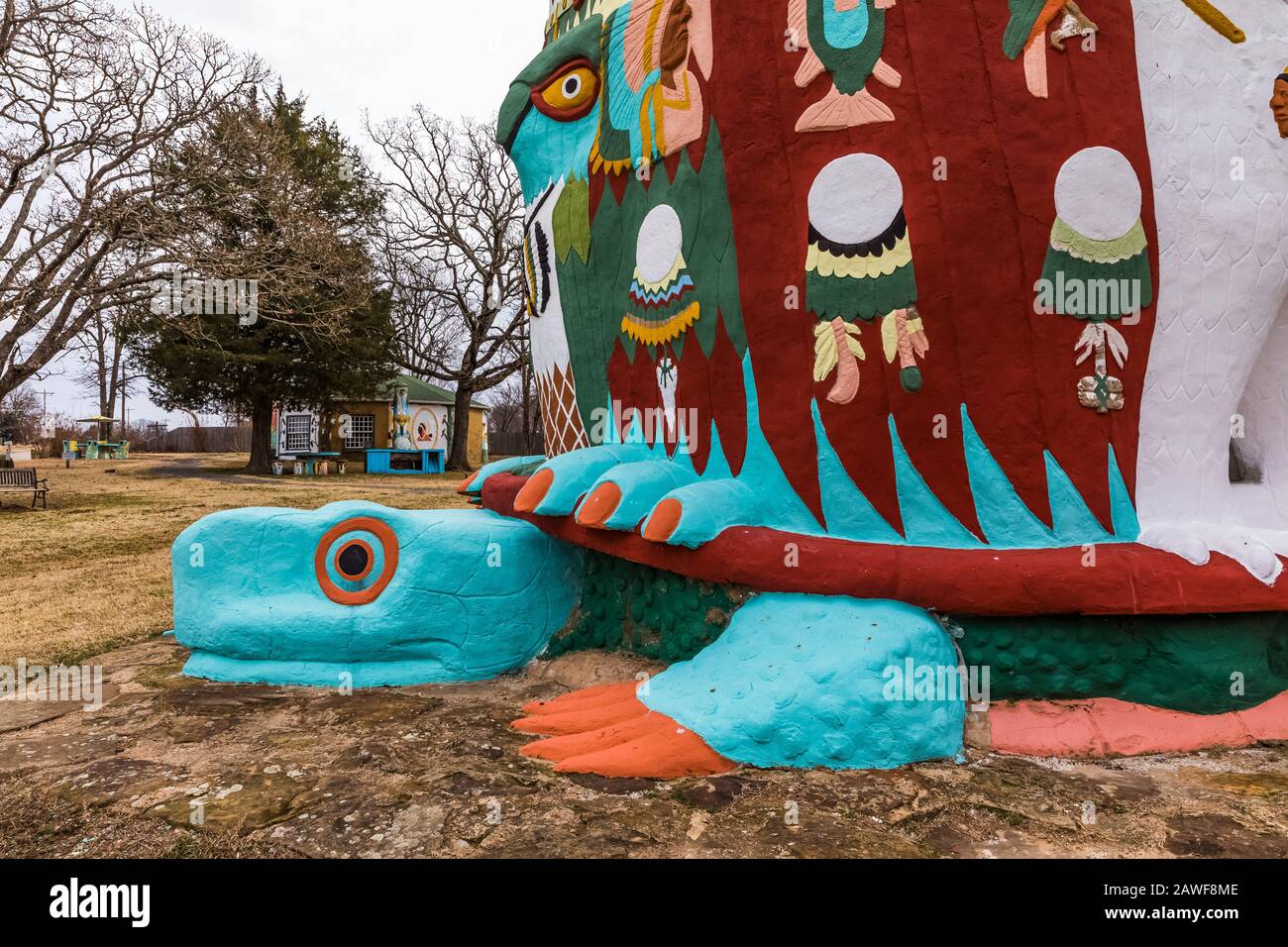 Ed Galloway's Totem Pole Park, filled with folk art totems with an ...