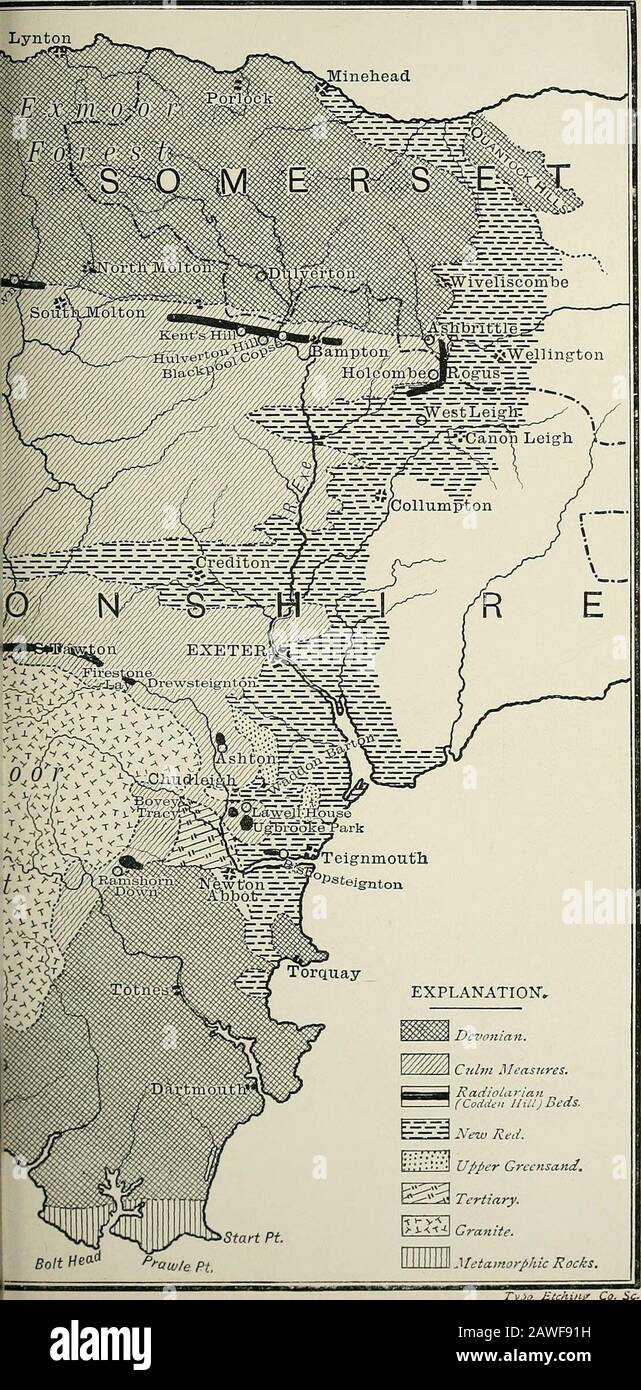 Devon and cornwall map hi-res stock photography and images - Alamy