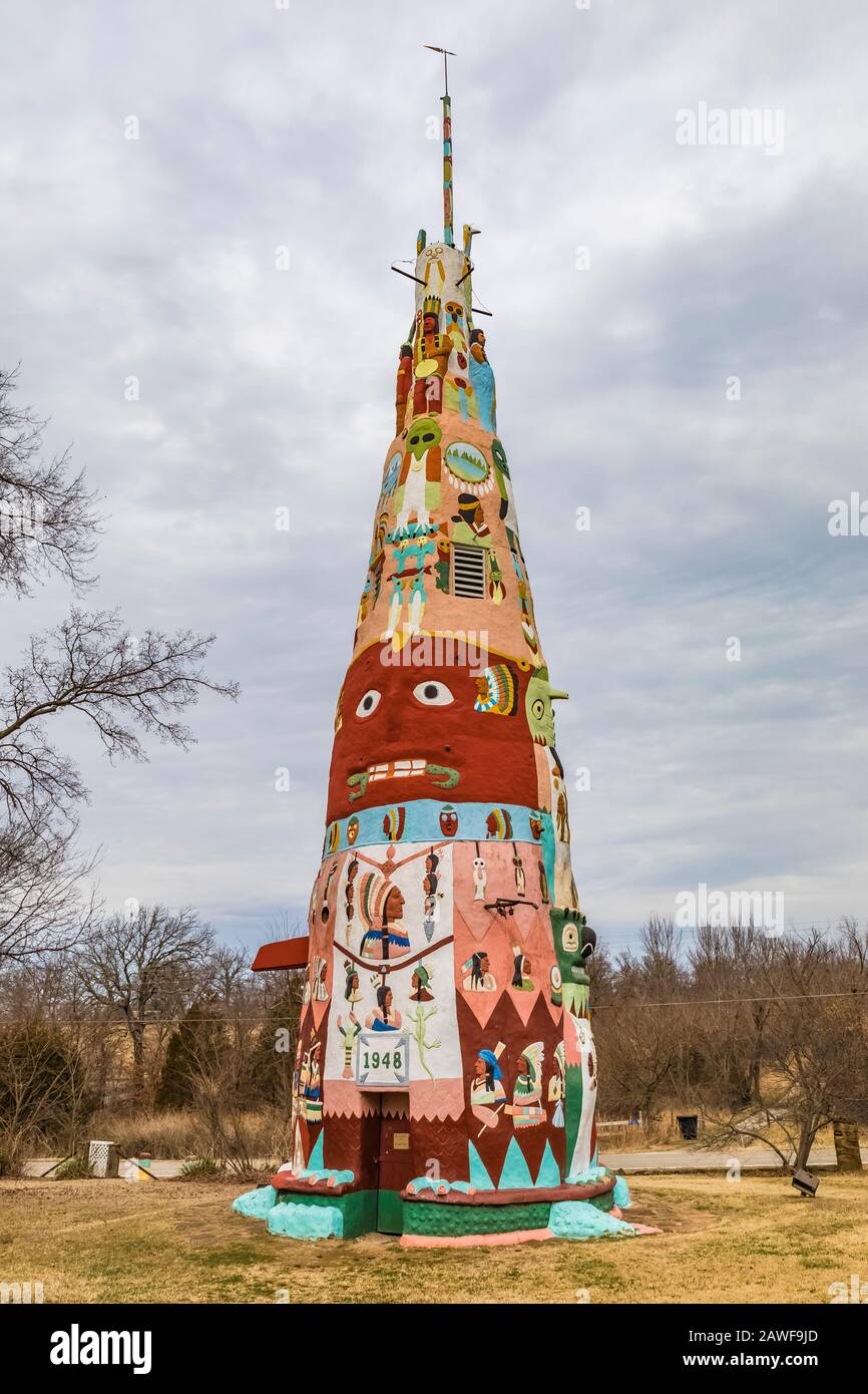 Ed Galloway's Totem Pole Park, filled with folk art totems with an ...