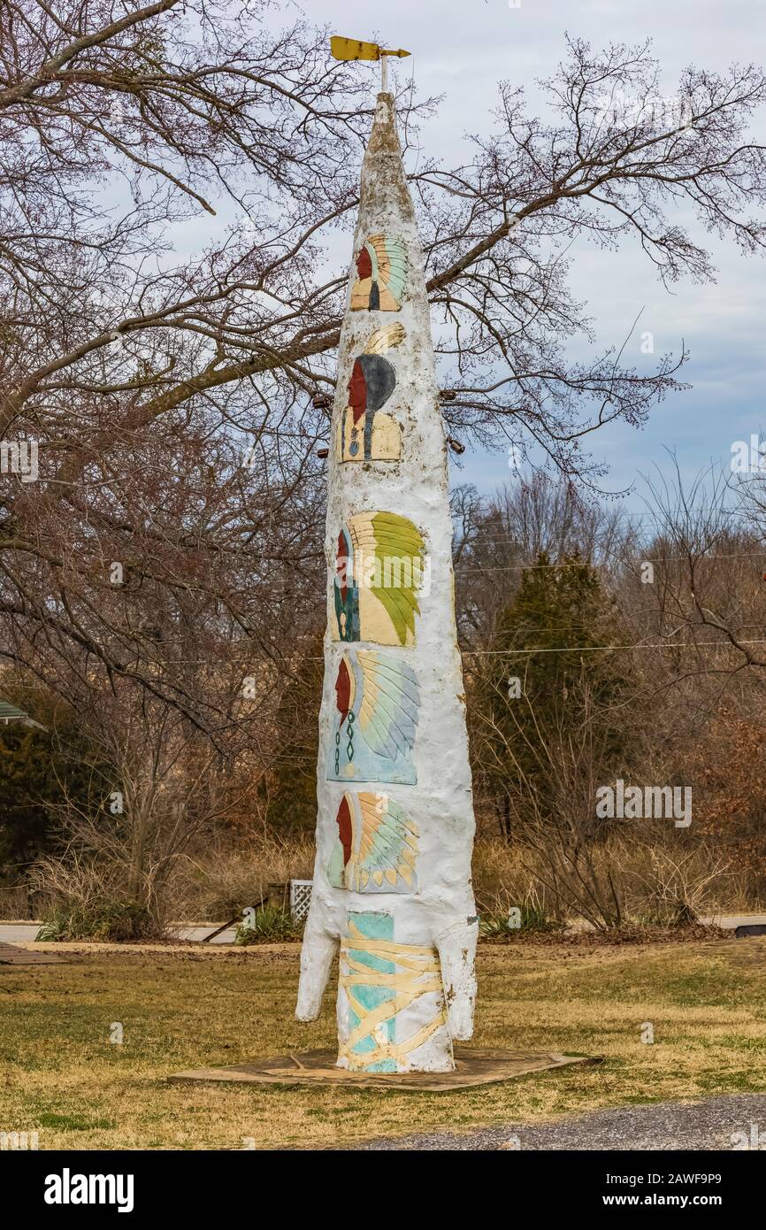 Ed Galloway's Totem Pole Park, filled with folk art totems with an ...