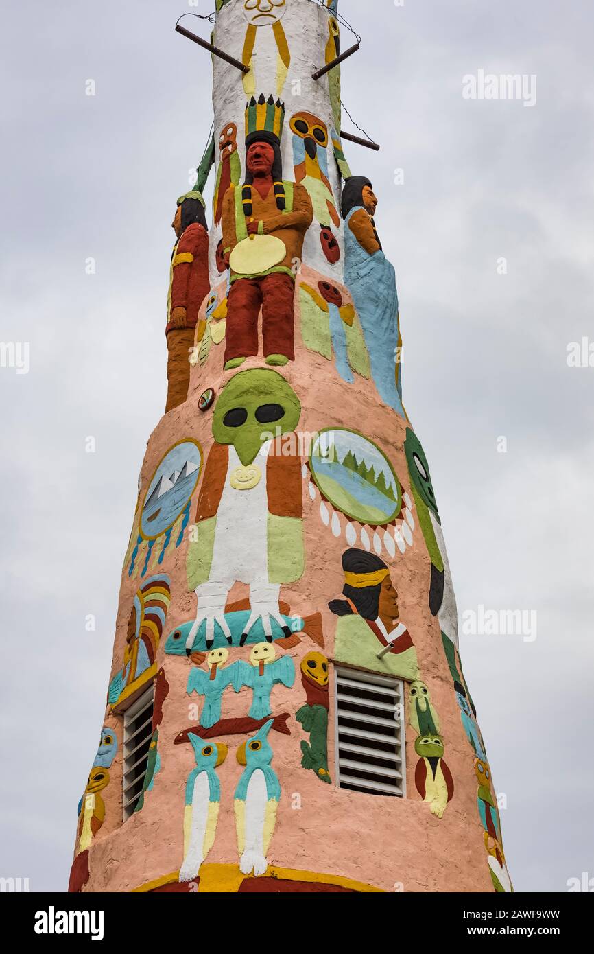 Ed Galloway's Totem Pole Park, filled with folk art totems with an ...