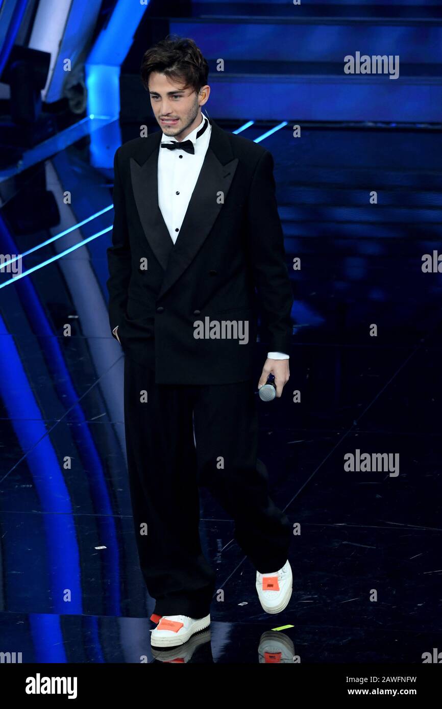 Sanremo, 70th Italian song festival 2020. Final evening. Pictured Riki ...