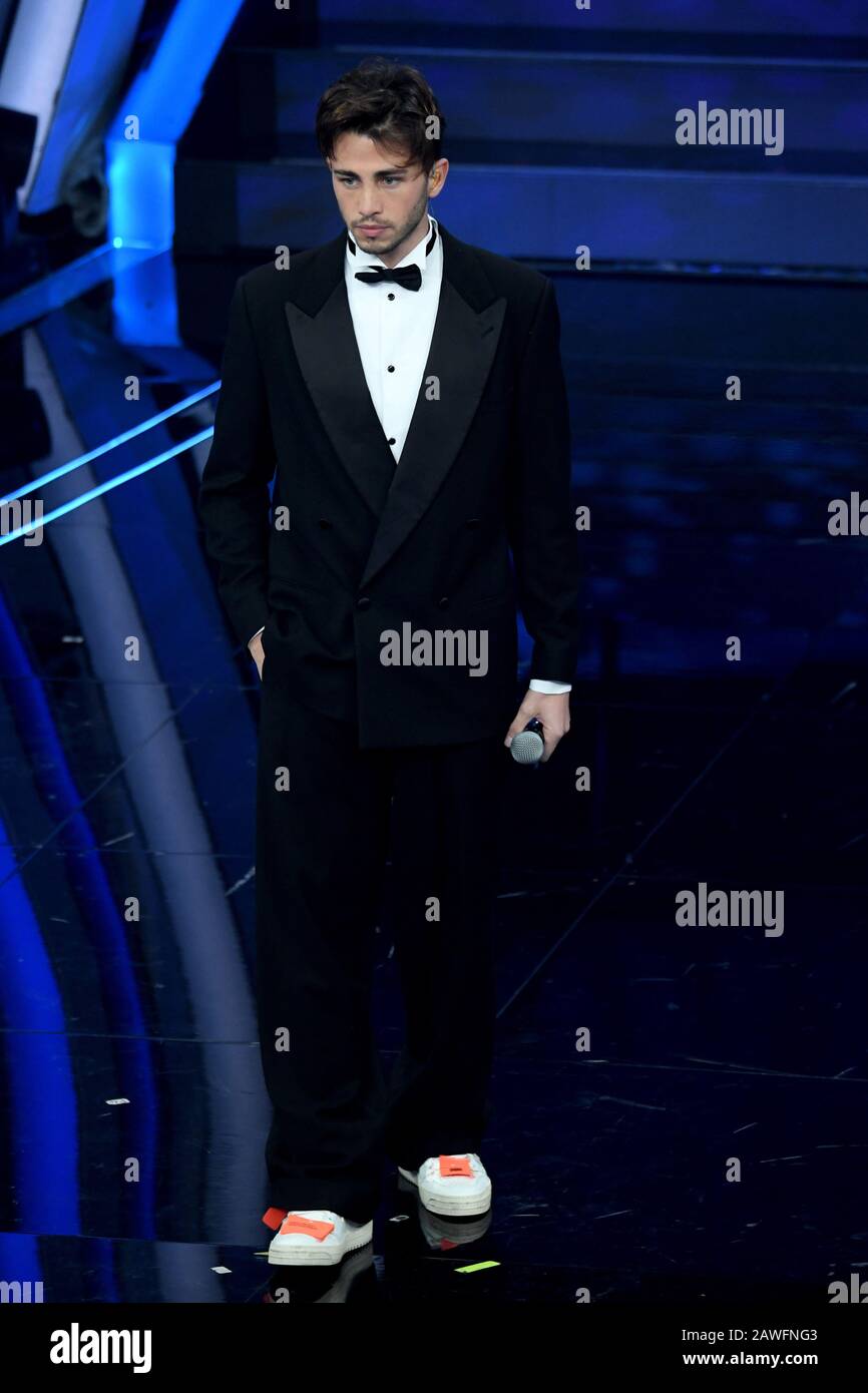 Sanremo, 70th Italian song festival 2020. Final evening. Pictured Riki ...