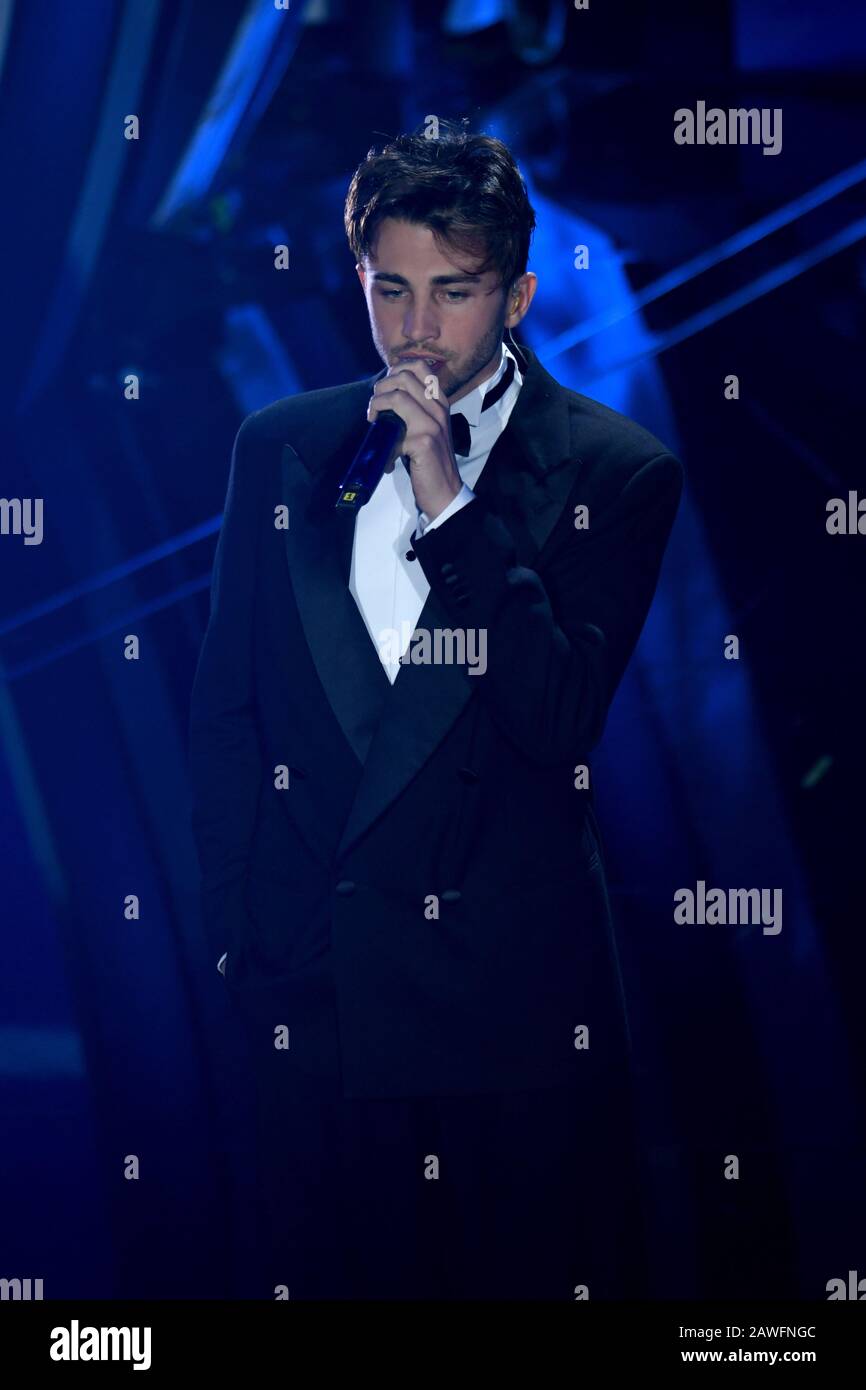 Sanremo, 70th Italian song festival 2020. Final evening. Pictured Riki ...