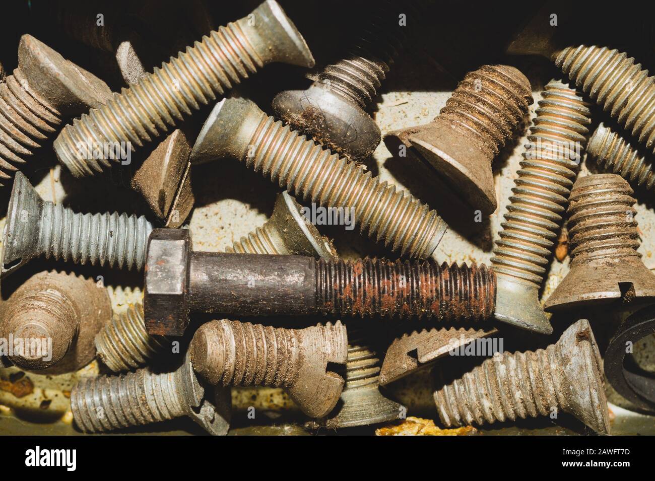 Bolts and nuts close up. fasteners background. work tool Stock Photo ...