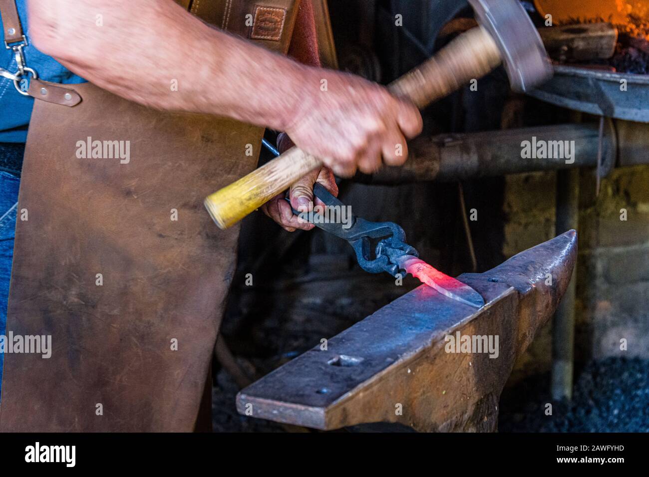 Pioneer Living History Museum: Blacksmith Shop Hammer and Anvil Stock ...