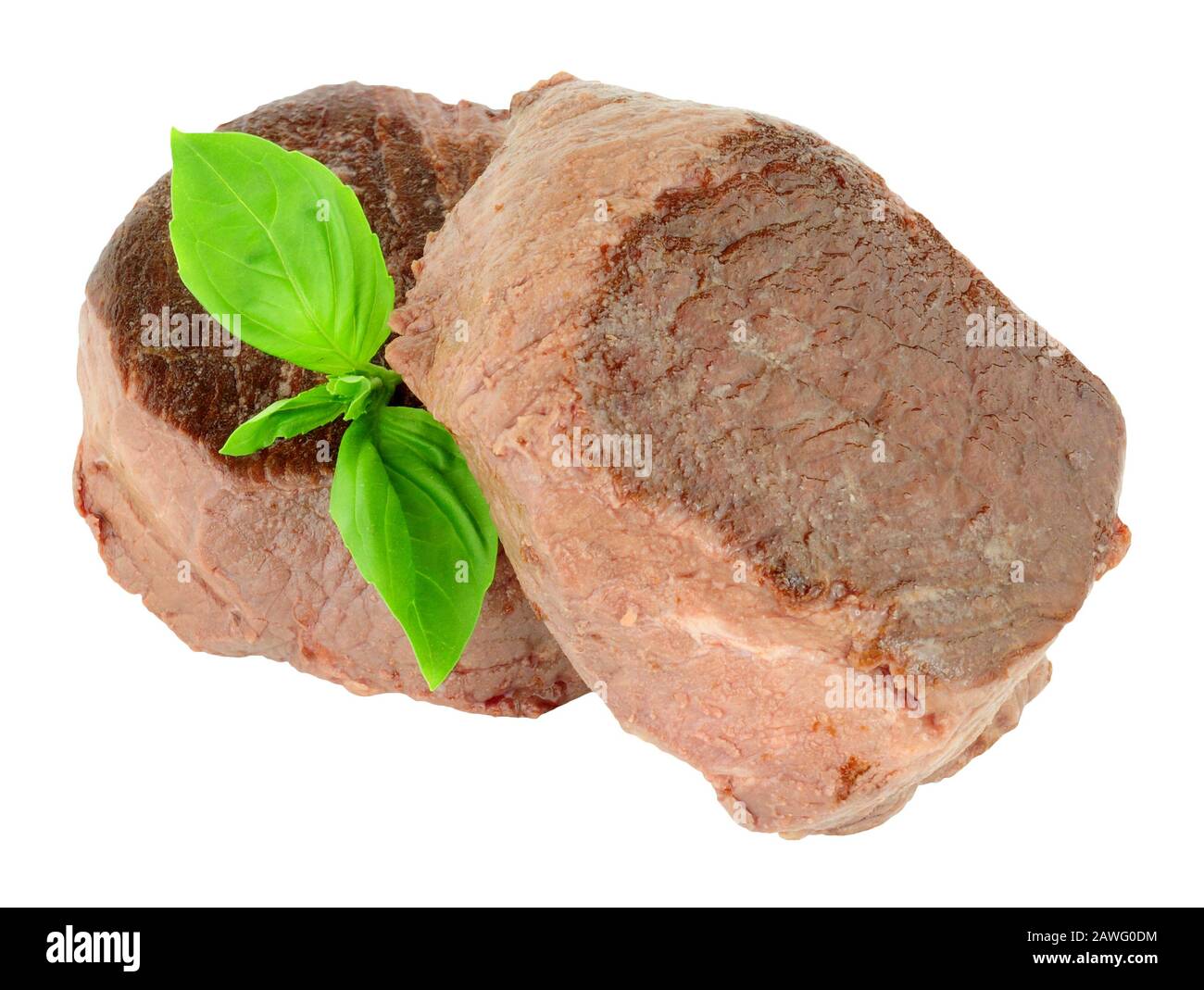 Two raw ostrich meat steaks isolated on a white background Stock Photo ...