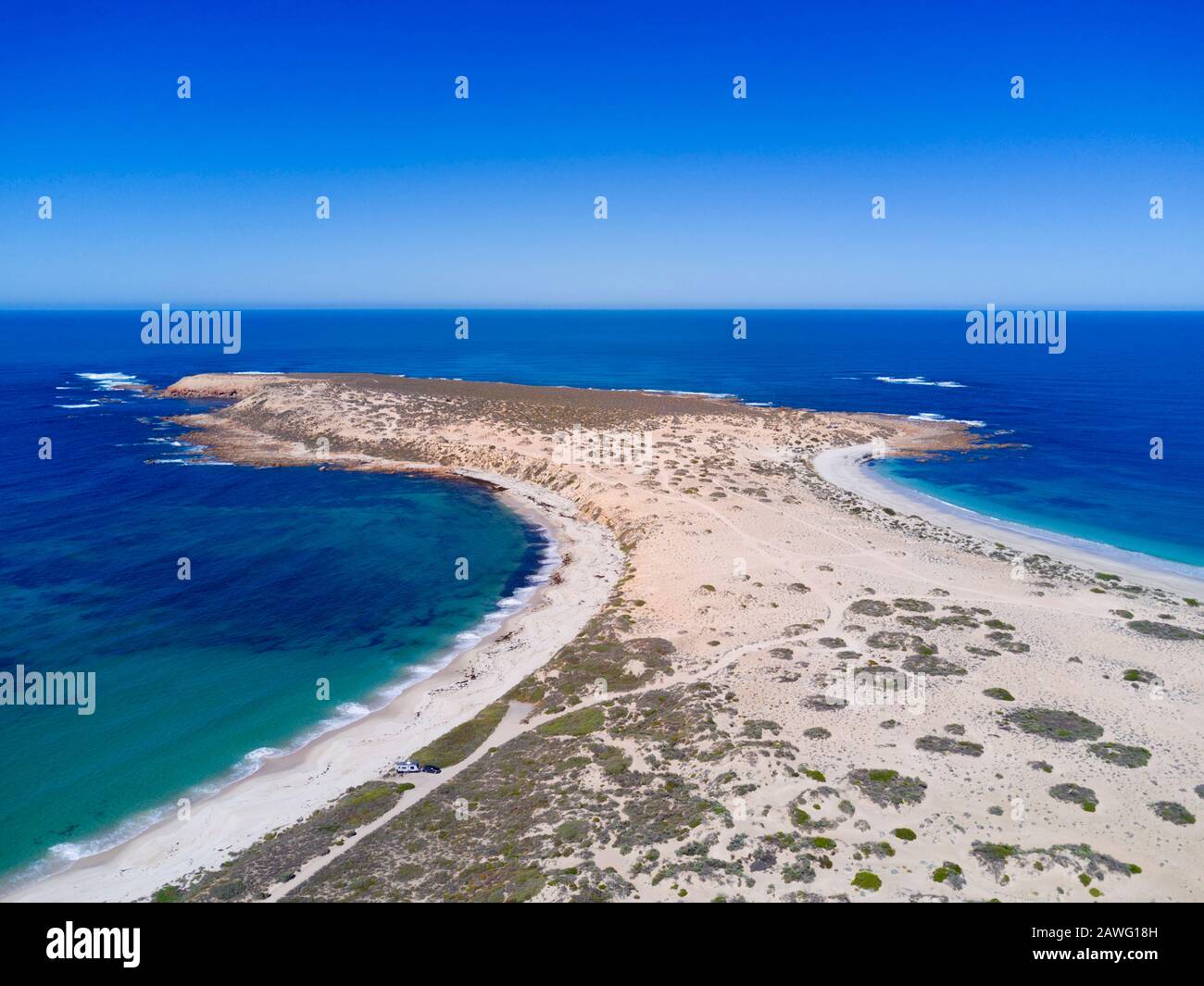 Aerial of the coast at Point Brown near Smoky Bay South Australia Stock ...