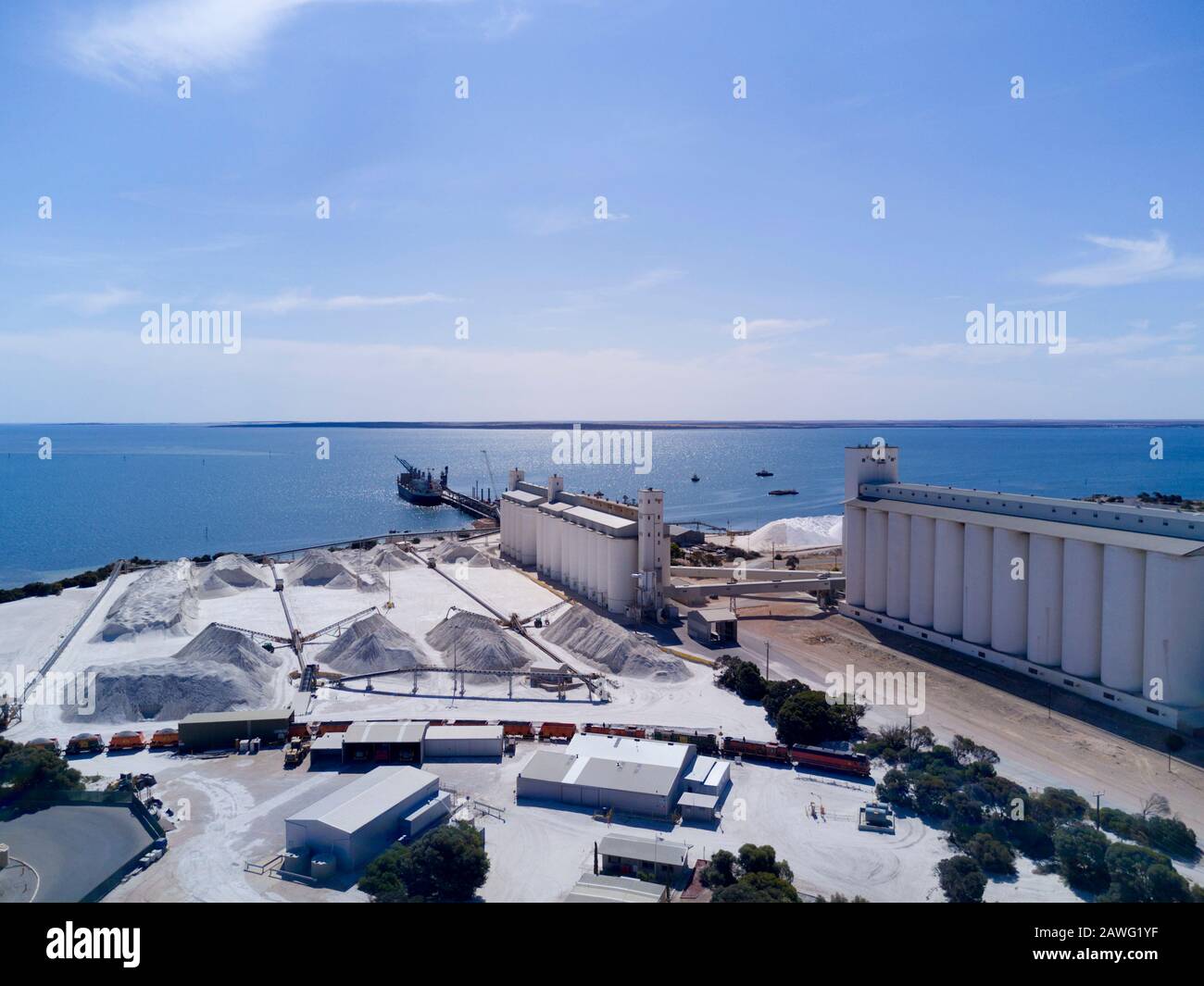Freight train unloading gypsum after running on an isolated line from ...