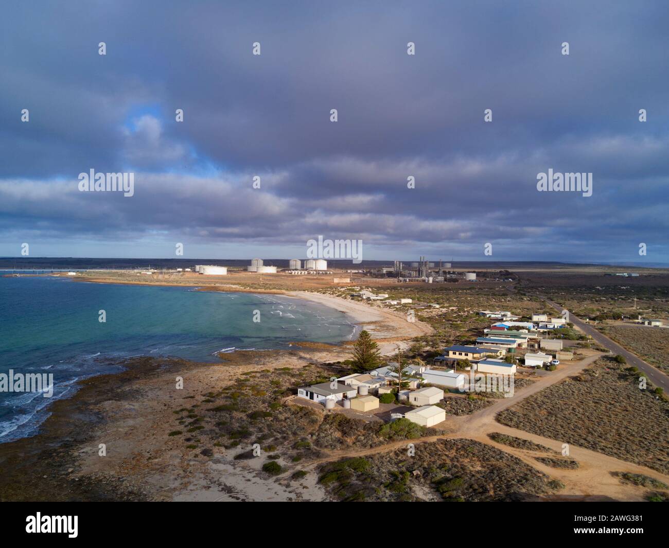 Aerial of Port Bonython near Whyalla Spencer Gulf South Australia Stock ...
