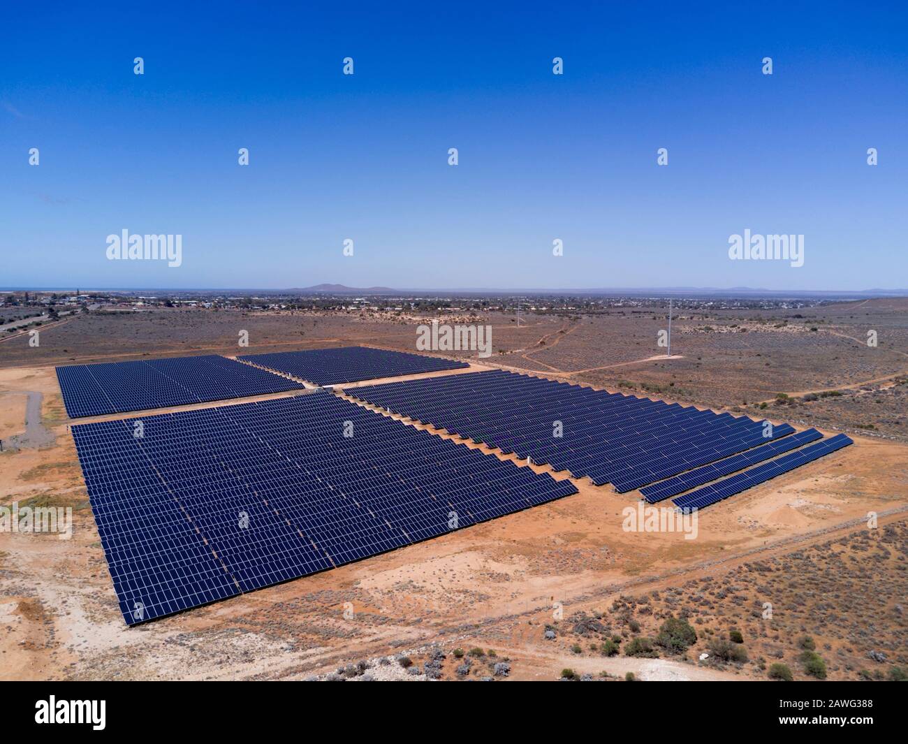 Aerial of solar panel farm at Whyalla South Australia Stock Photo - Alamy