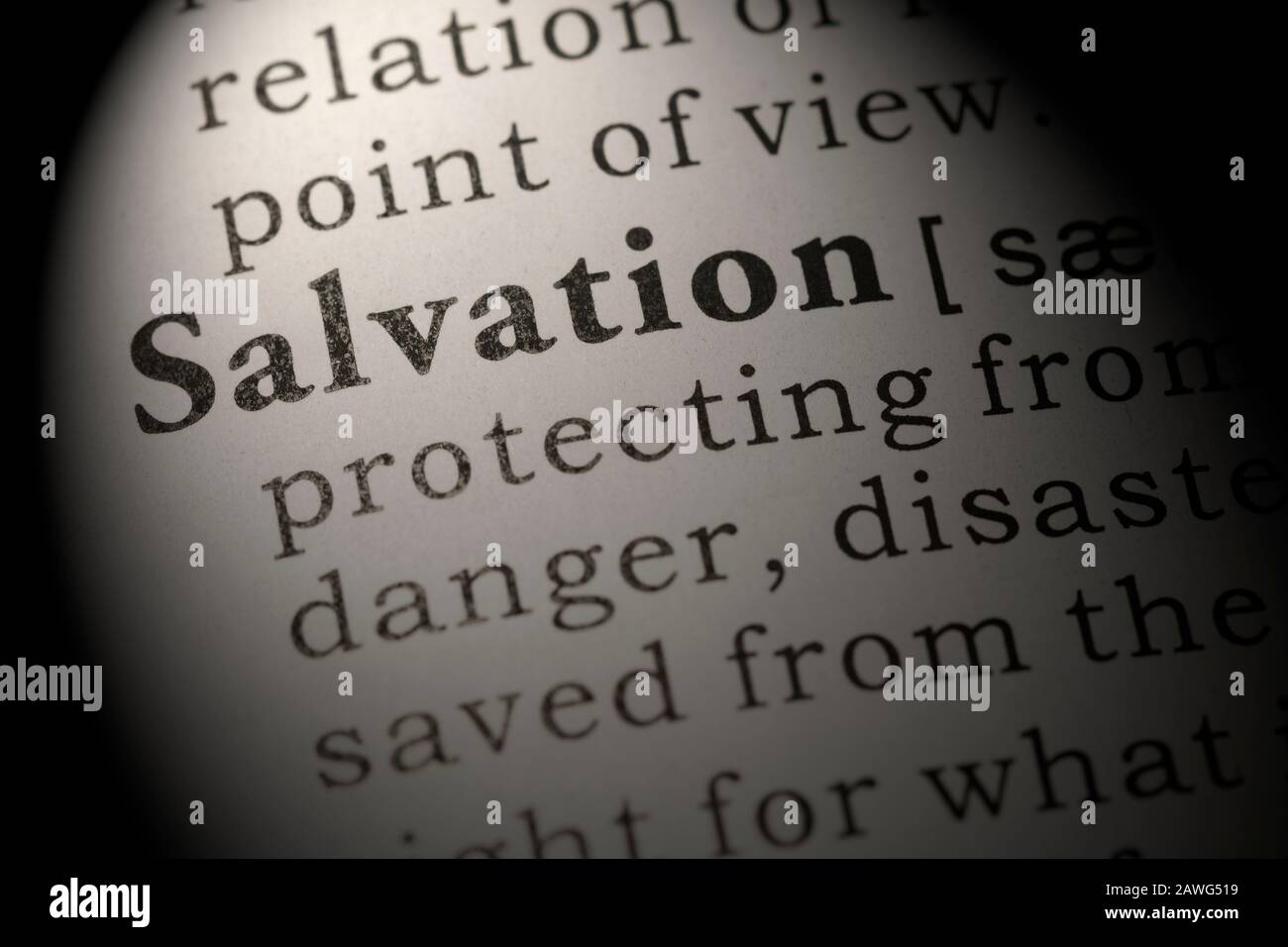 Fake Dictionary, Dictionary definition of salvation Stock Photo - Alamy