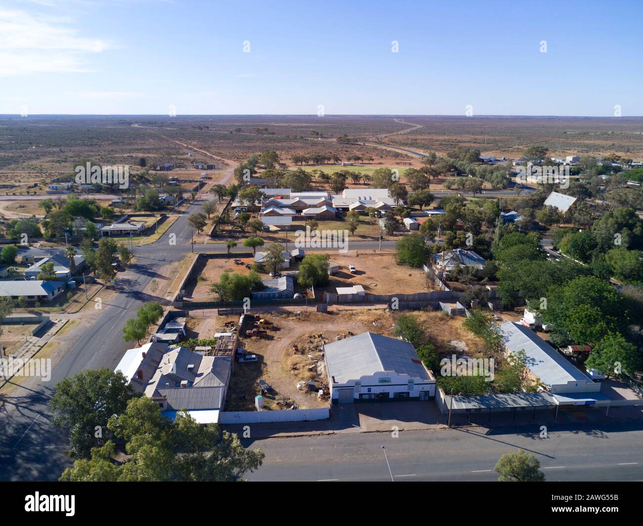Aerial of Wilcannia - The historic port once known as the Queen of the ...