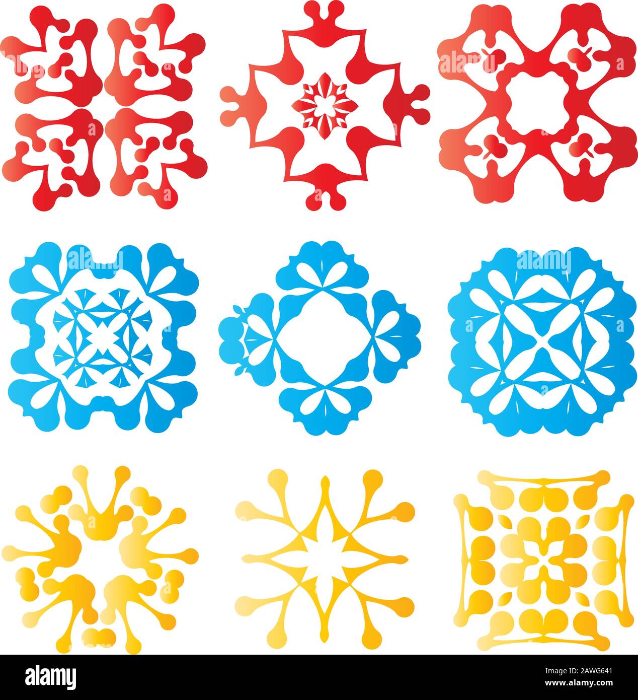 Collection of various creative graphics design vector elements Stock ...