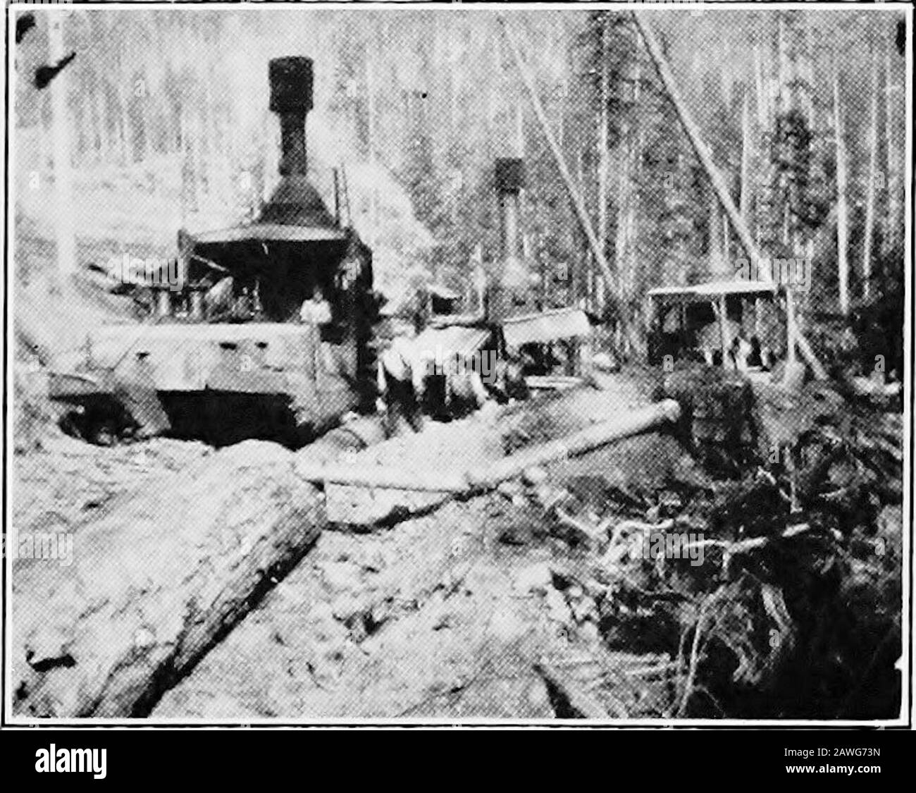 Logging machinery british columbia Black and White Stock Photos ...