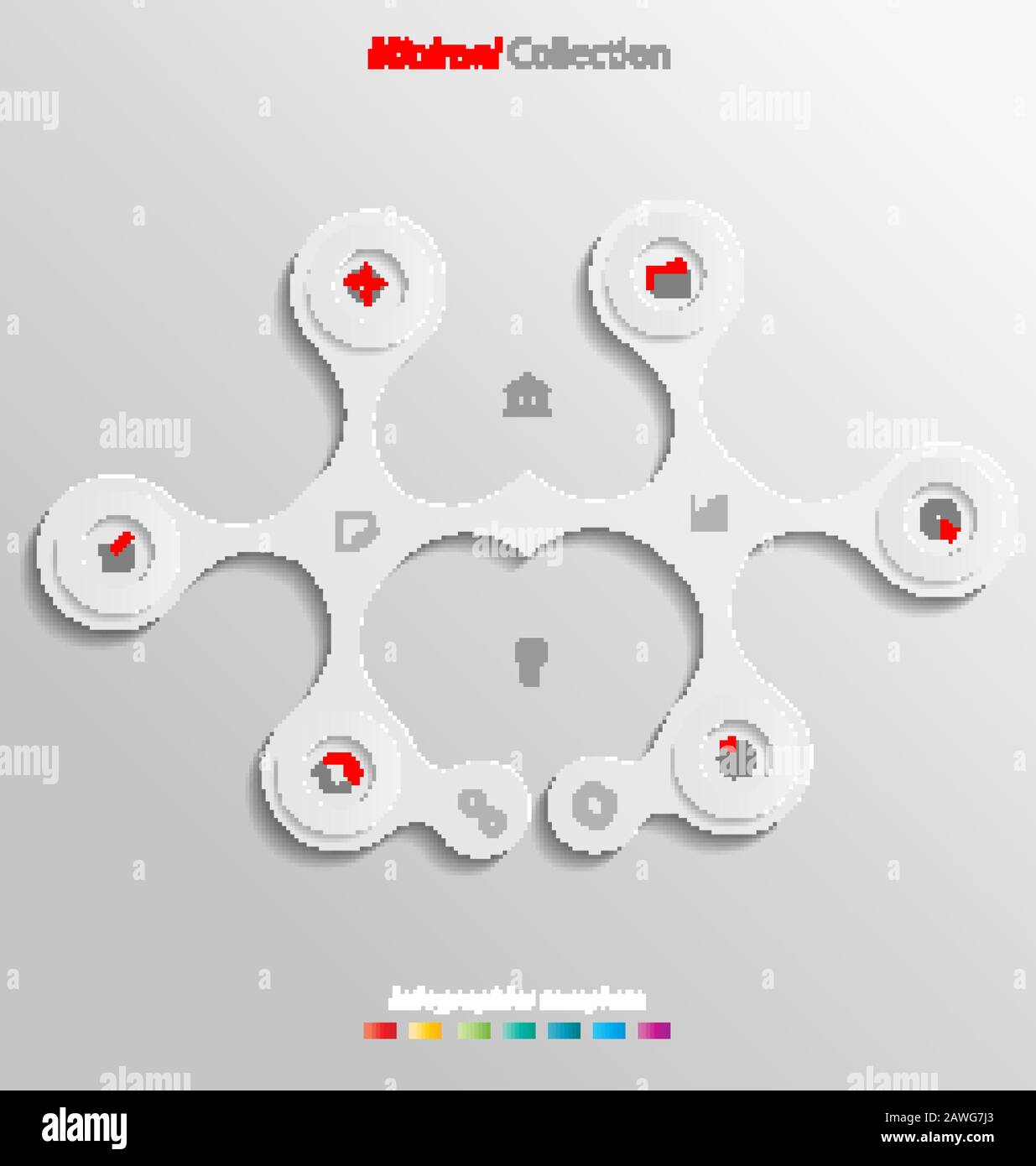 Stylized presentation template with empty text boxes and embellishment ...