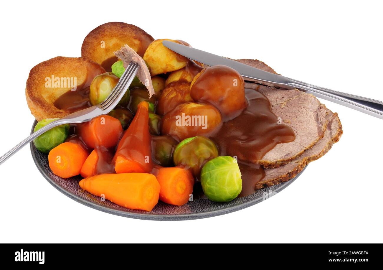 Traditional sunday roast beef yorkshire Cut Out Stock Images & Pictures ...