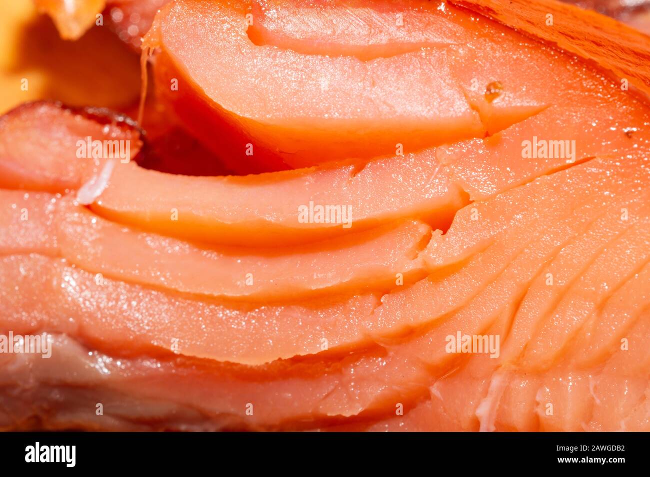 Red fish macro texture. smoked salmon. seafood close up Stock Photo - Alamy
