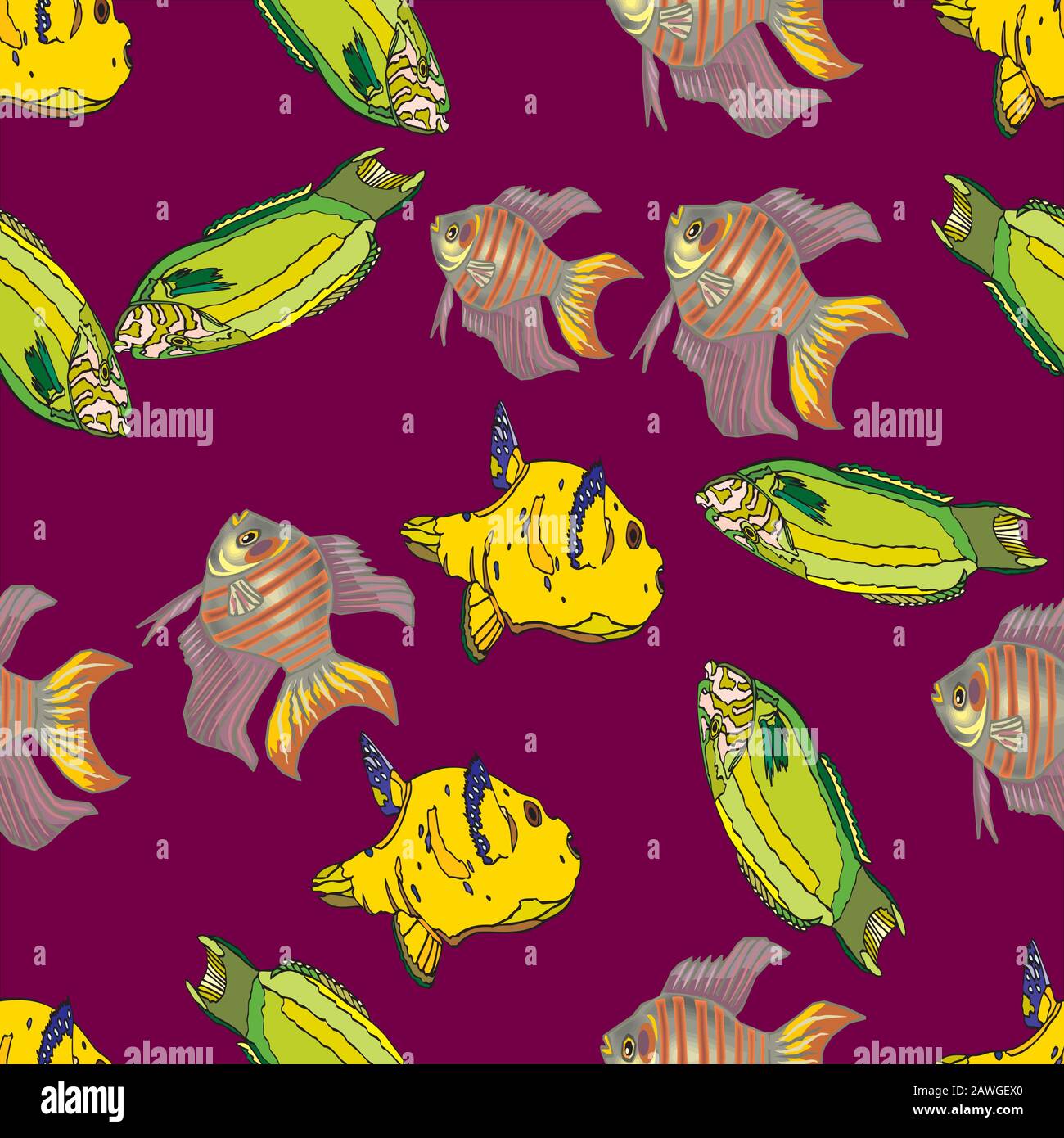 seamless of fish design art decoraton,illustration Stock Vector Image ...