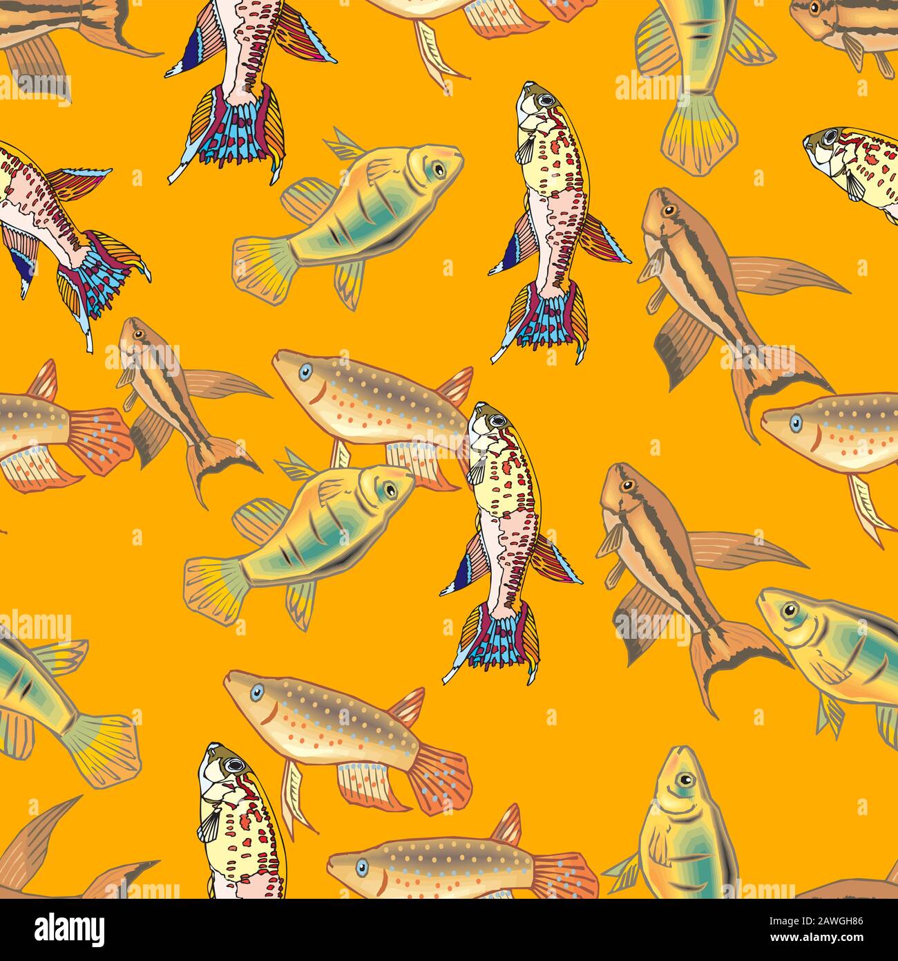 seamless of fish design art decoraton,illustration Stock Vector Image ...