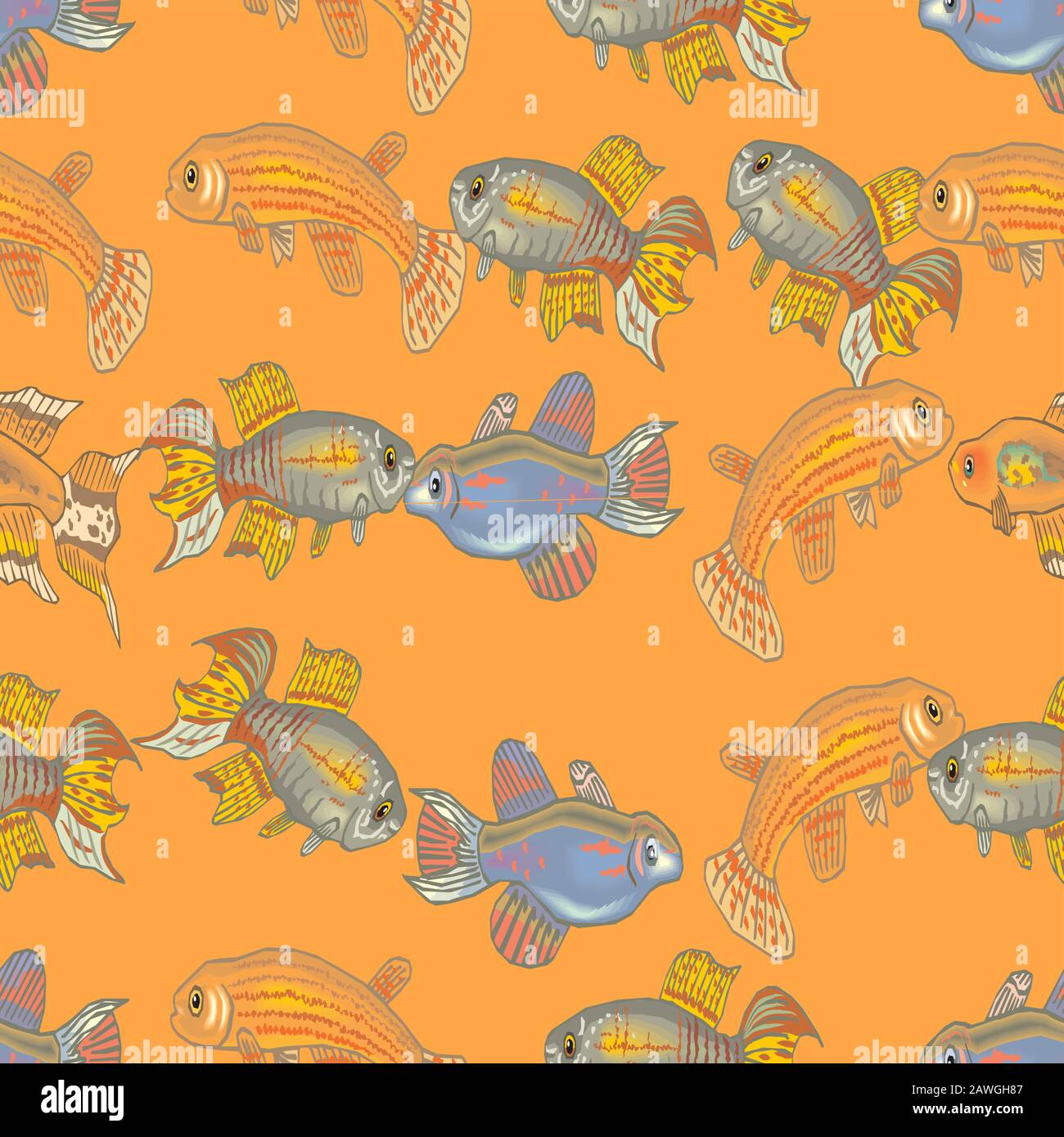seamless of fish design art decoraton,illustration Stock Vector Image ...