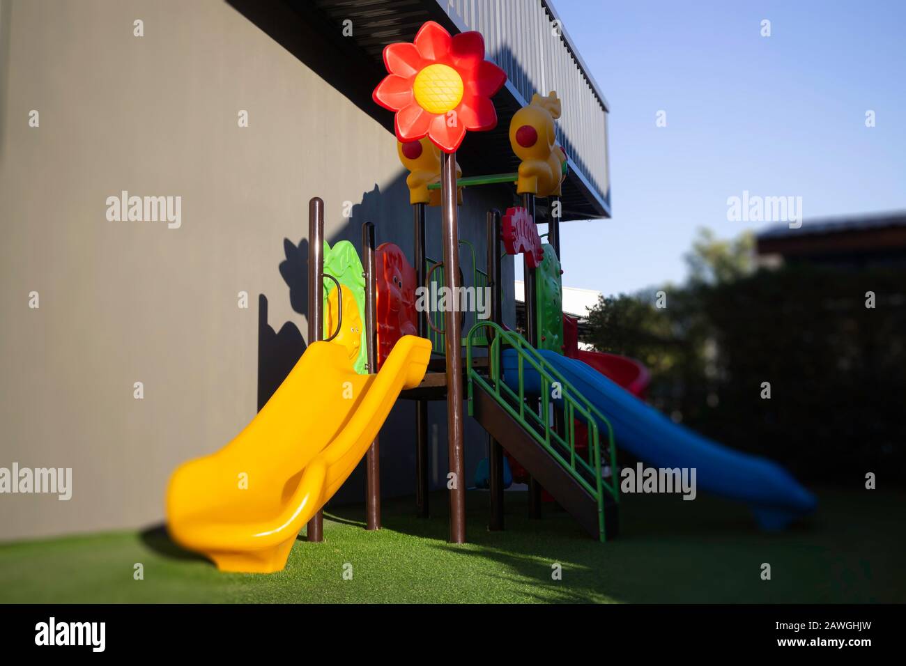 Colorful children playground on yard, stock photo Stock Photo - Alamy