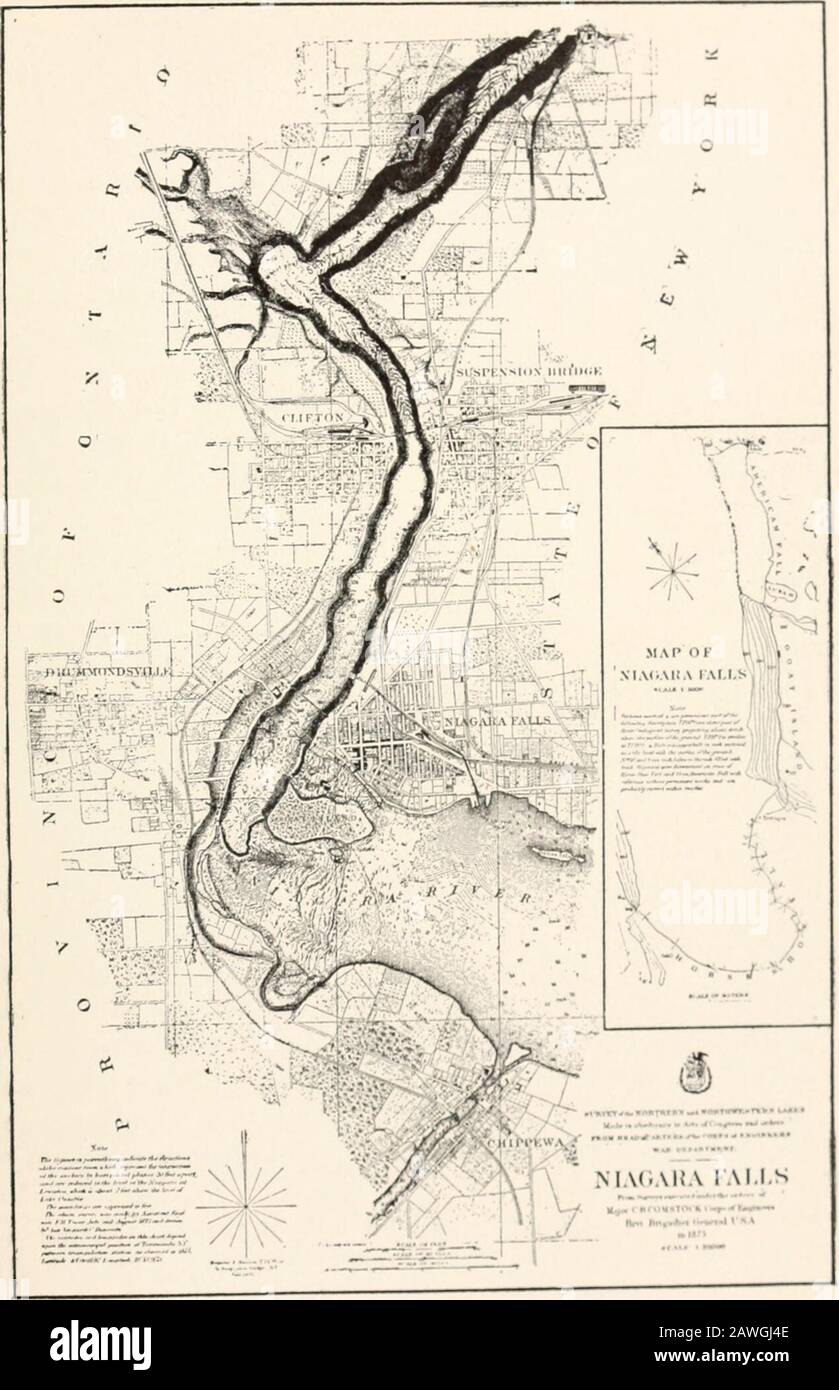 Niagara river map hi-res stock photography and images - Alamy