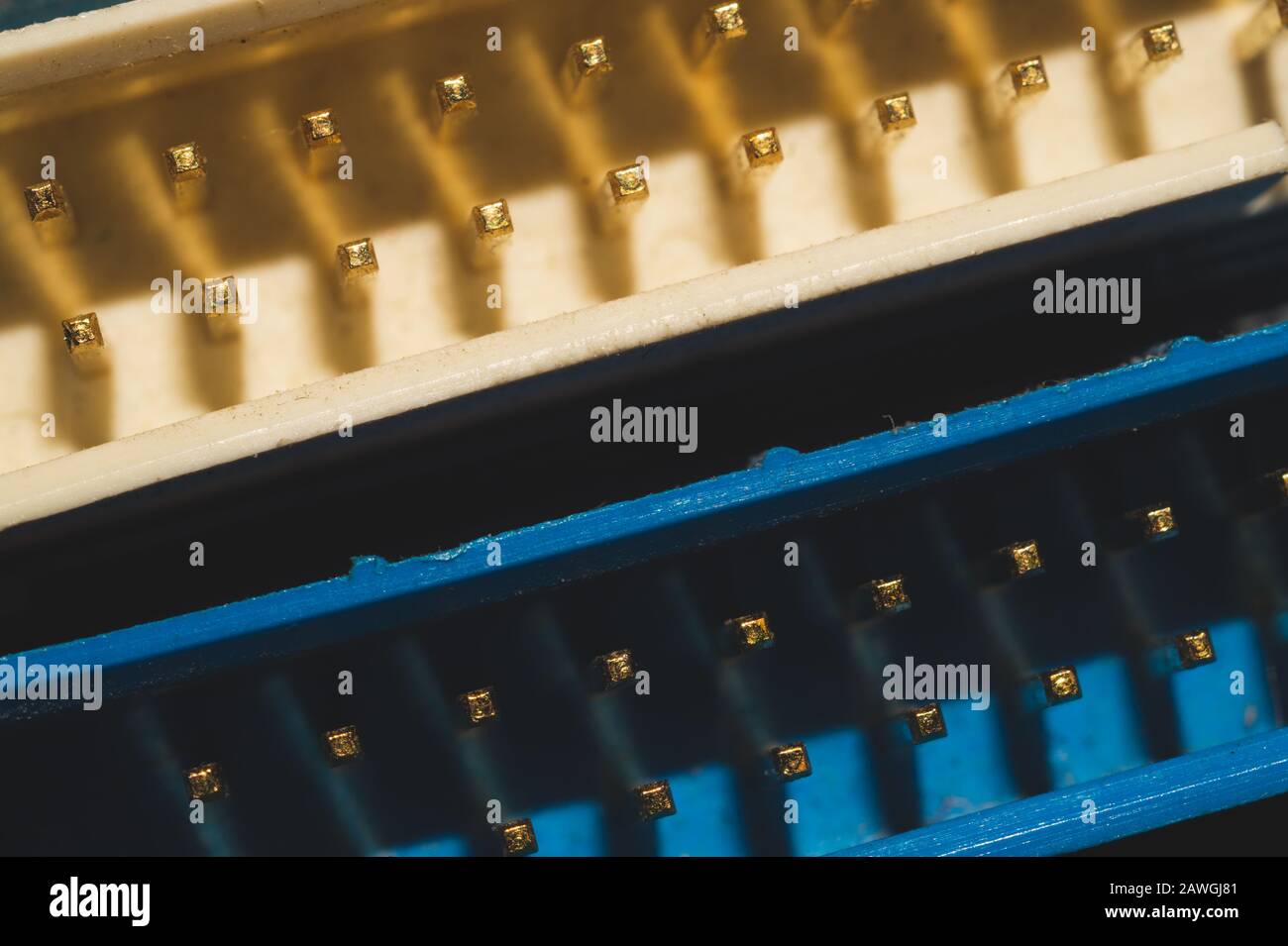 Power socket on motherboard. connector on the circuit board of computer ...