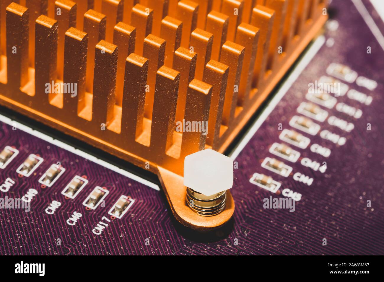 Computer radiator abstract macro background. processor cooling system ...