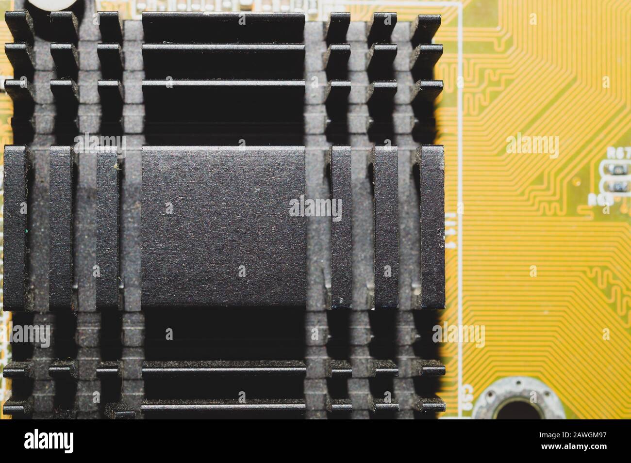 Computer radiator abstract macro background. processor cooling system ...