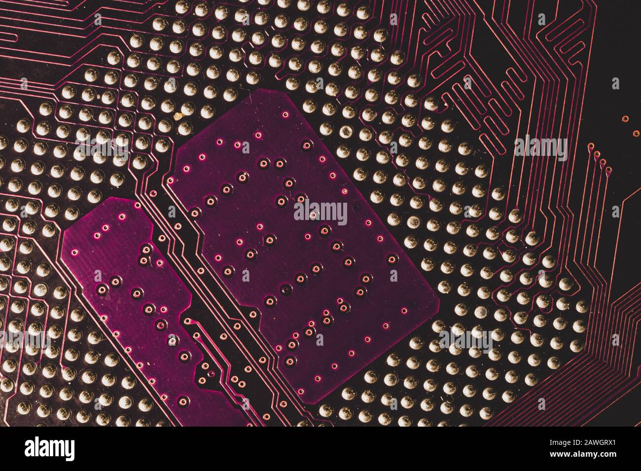 Processor pins macro. computer motherboard close up. cpu pins on a ...